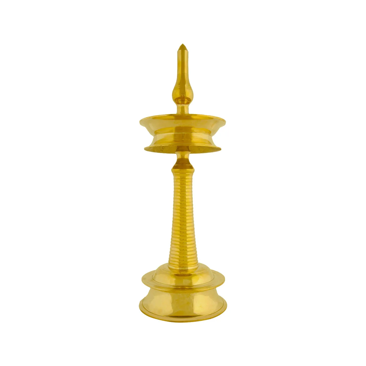 Kerala Vilakku - 24 X 8 Inches | Round Shape Brass Lamp/ Brass Deepam ...