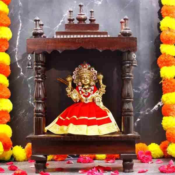 Pooja Mandapam - 20 x 12 Inches | Wooden Temple Base and Top/ Wooden ...