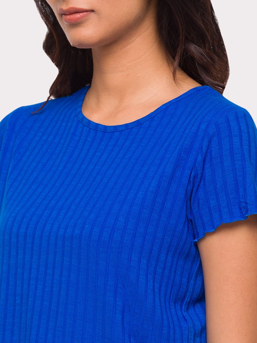 Globus Blue Self Design Tshirt
