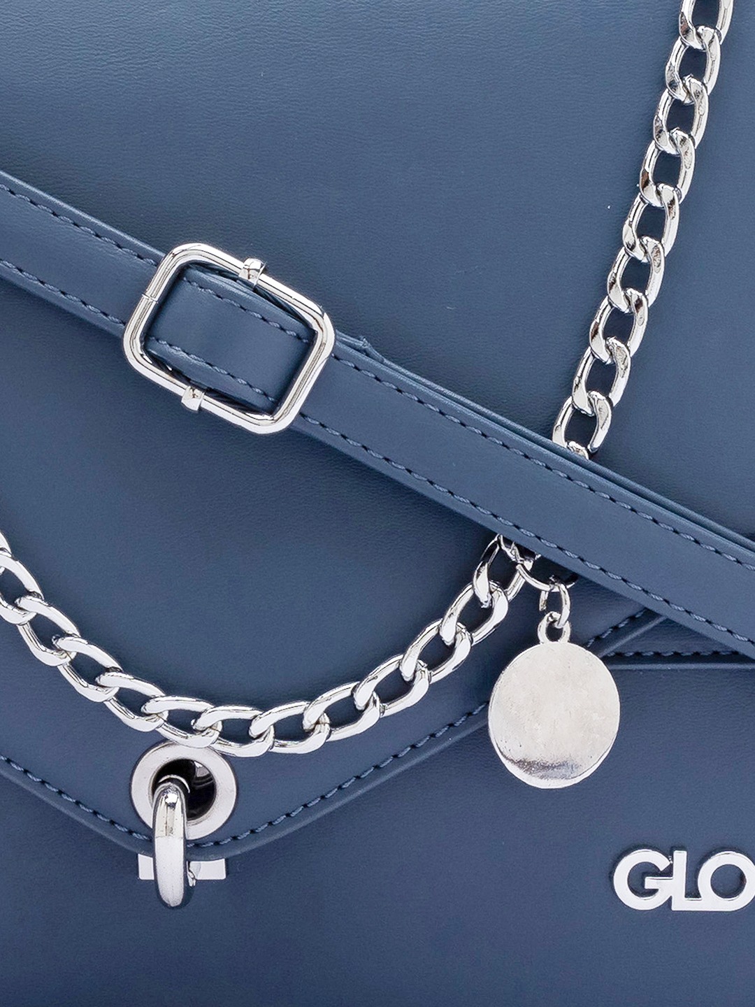 Globus Navy Blue Solid Sling Bag