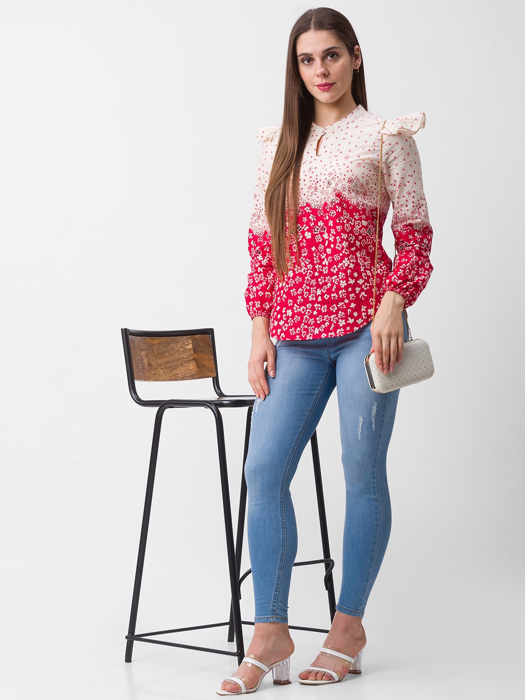 Globus Red Printed Top
