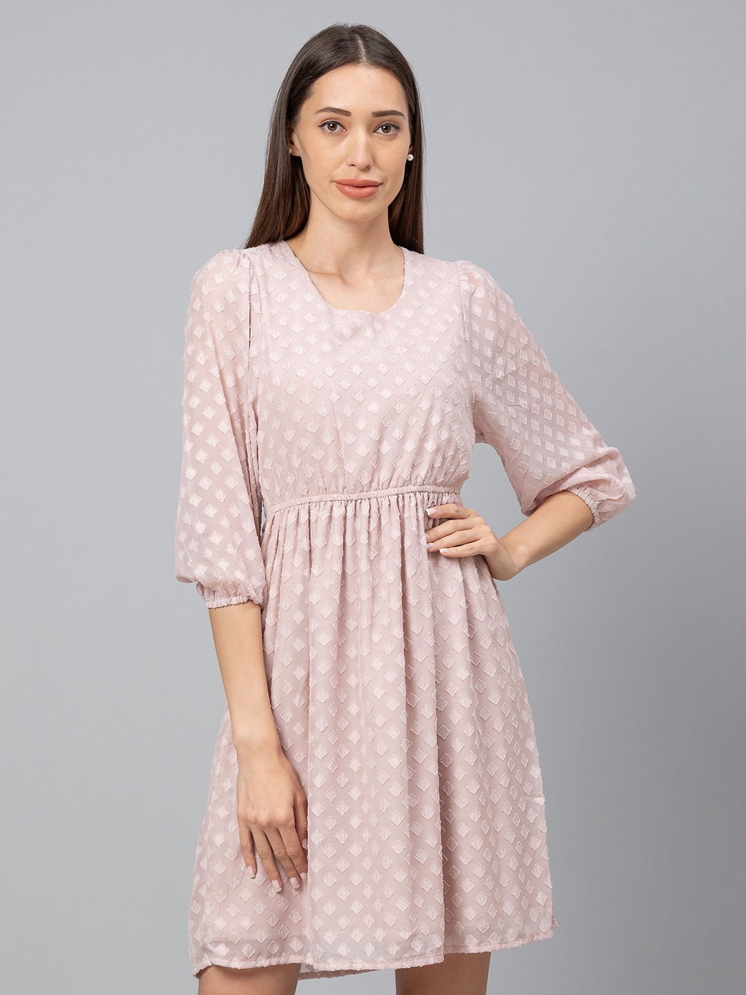Globus Pink Self Design Dress