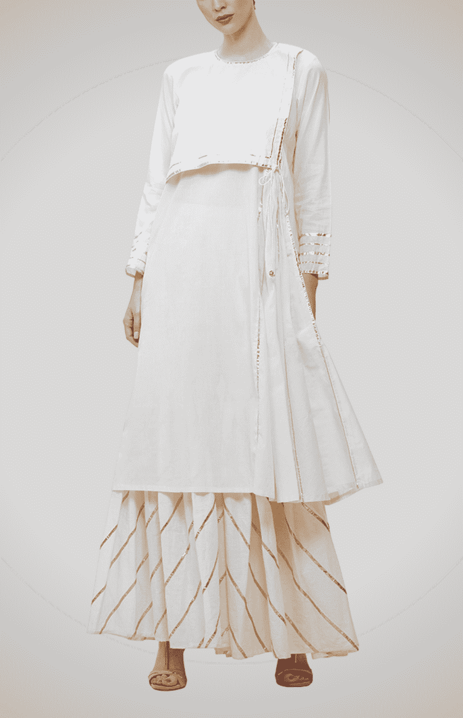Off-White Angarkha Styled Tunic