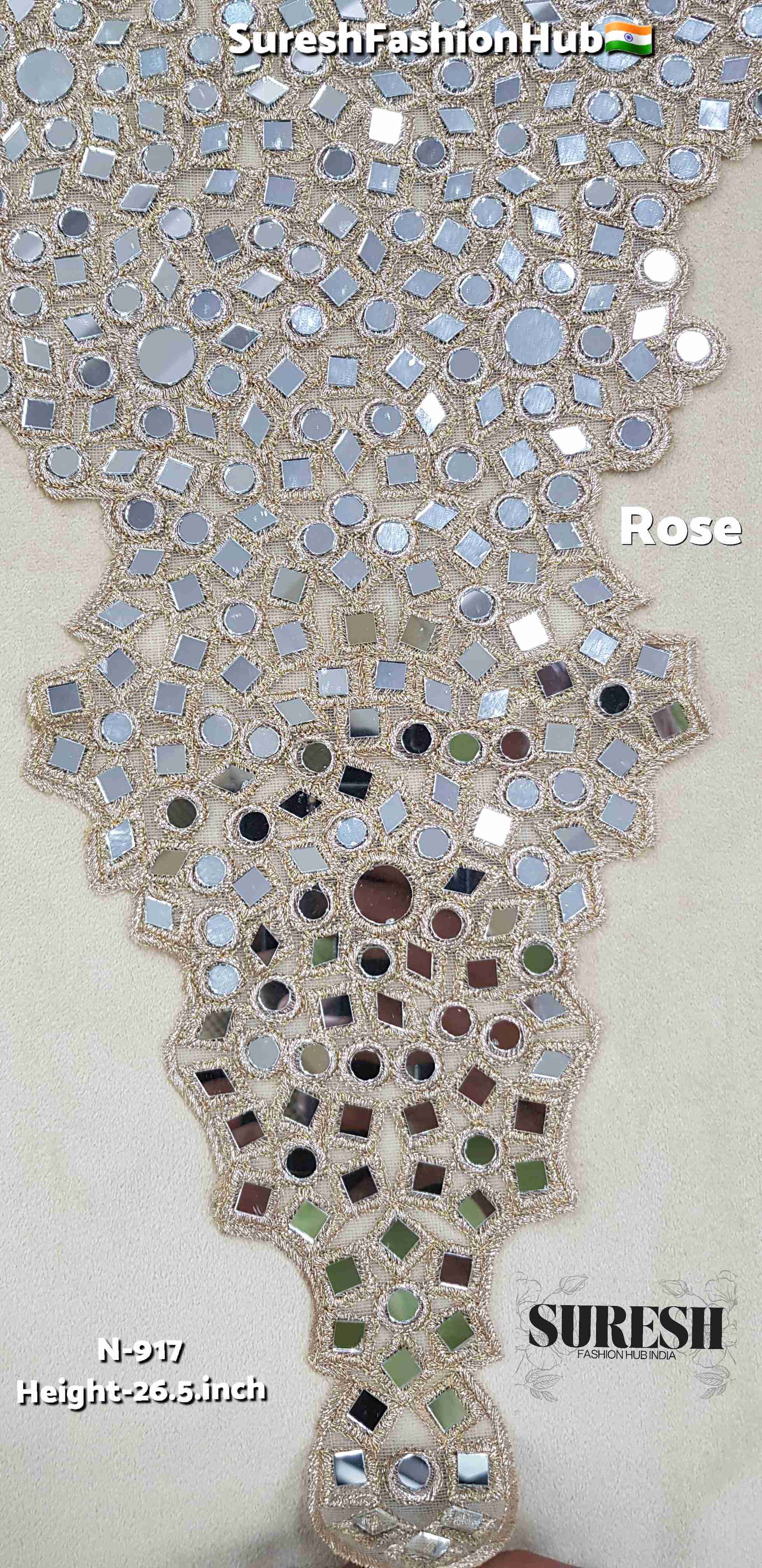 Anmol Zari Mirror Neck Design – N-917 | Suresh Fashion Hub India