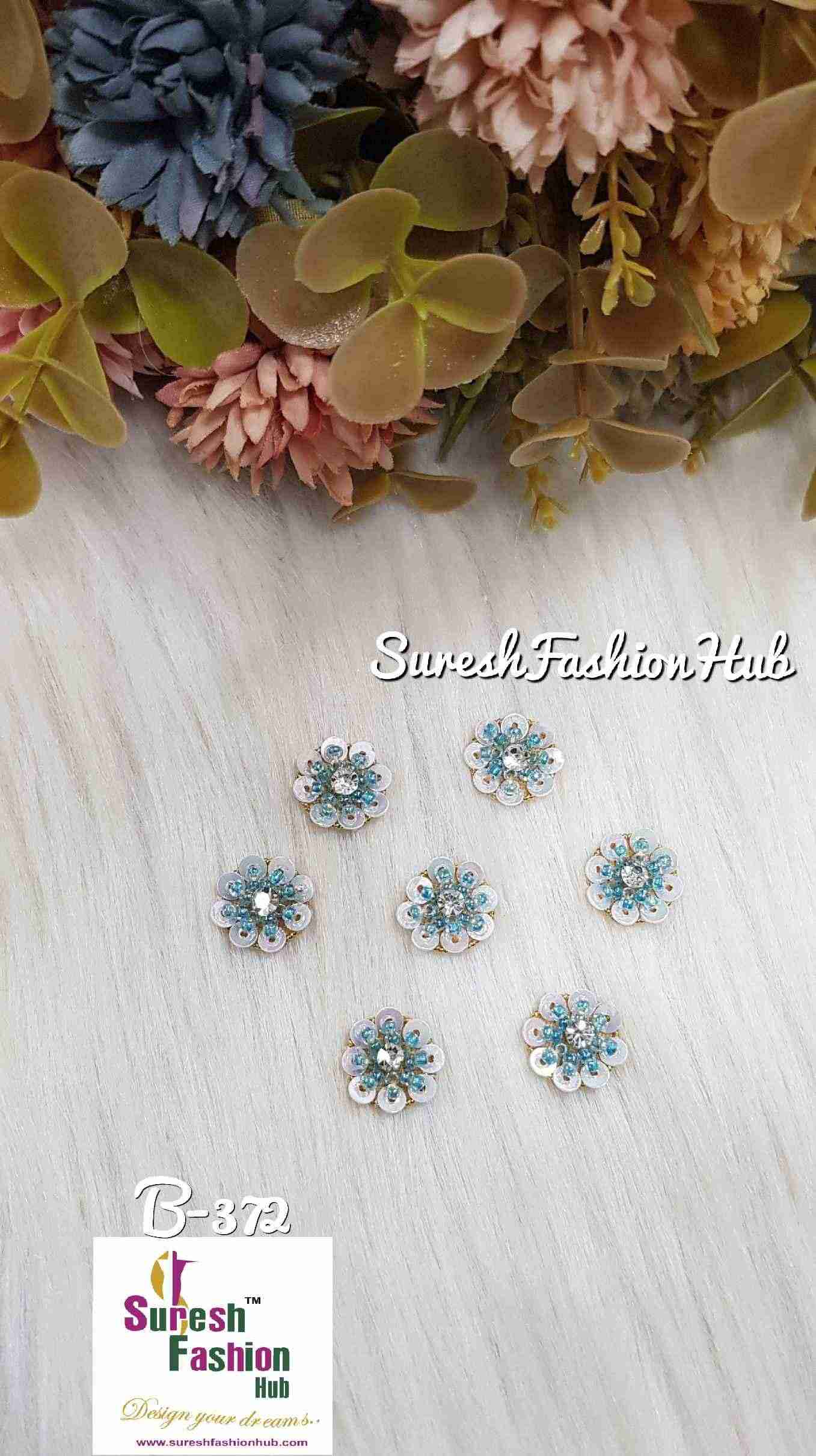 Aqua Glam Bead Sequin Buttons