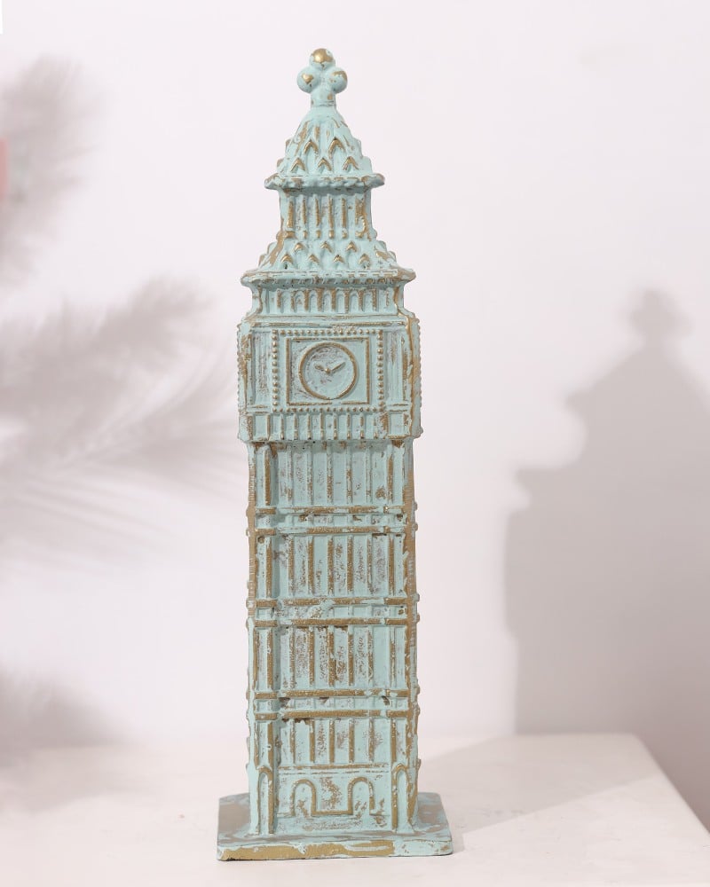 Order Happiness Decorative Clock Tower Statue Showpiece for Table Top ...