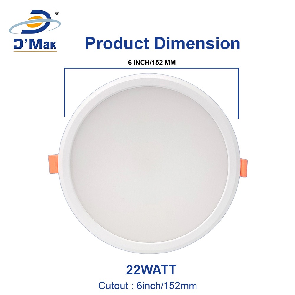 22 Watt Round Led PC Conceal Light for POP/ Recessed Lighting(Pack of ...