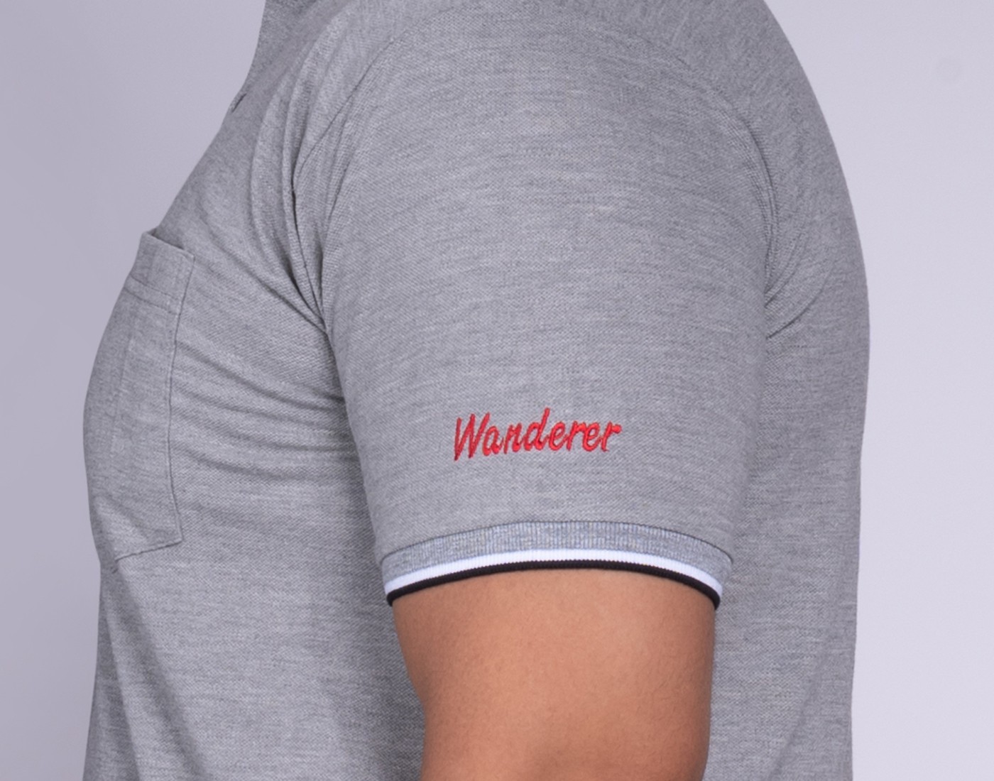 Xmex Men's Plus Size solid with Explore Applique Polo Collar T-shirt