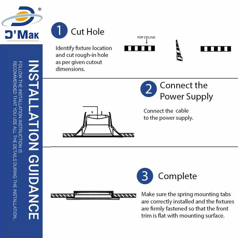 12 Watt Round Deep Down Panel Light for POP / Recessed Lighting (Pack ...
