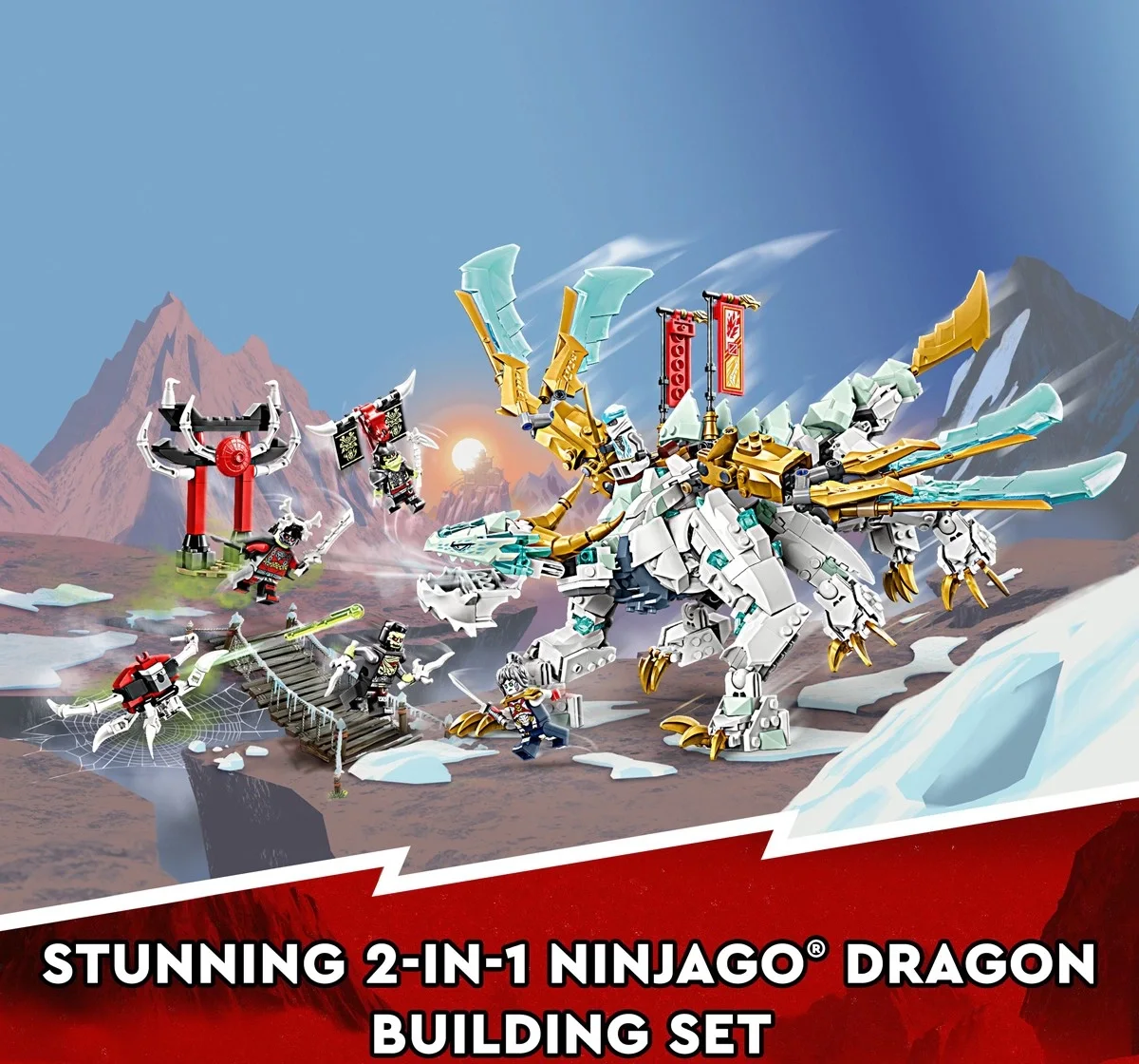 LEGO NINJAGO Zane’s Ice Dragon Creature 71786 Building Toy Set 973 ...