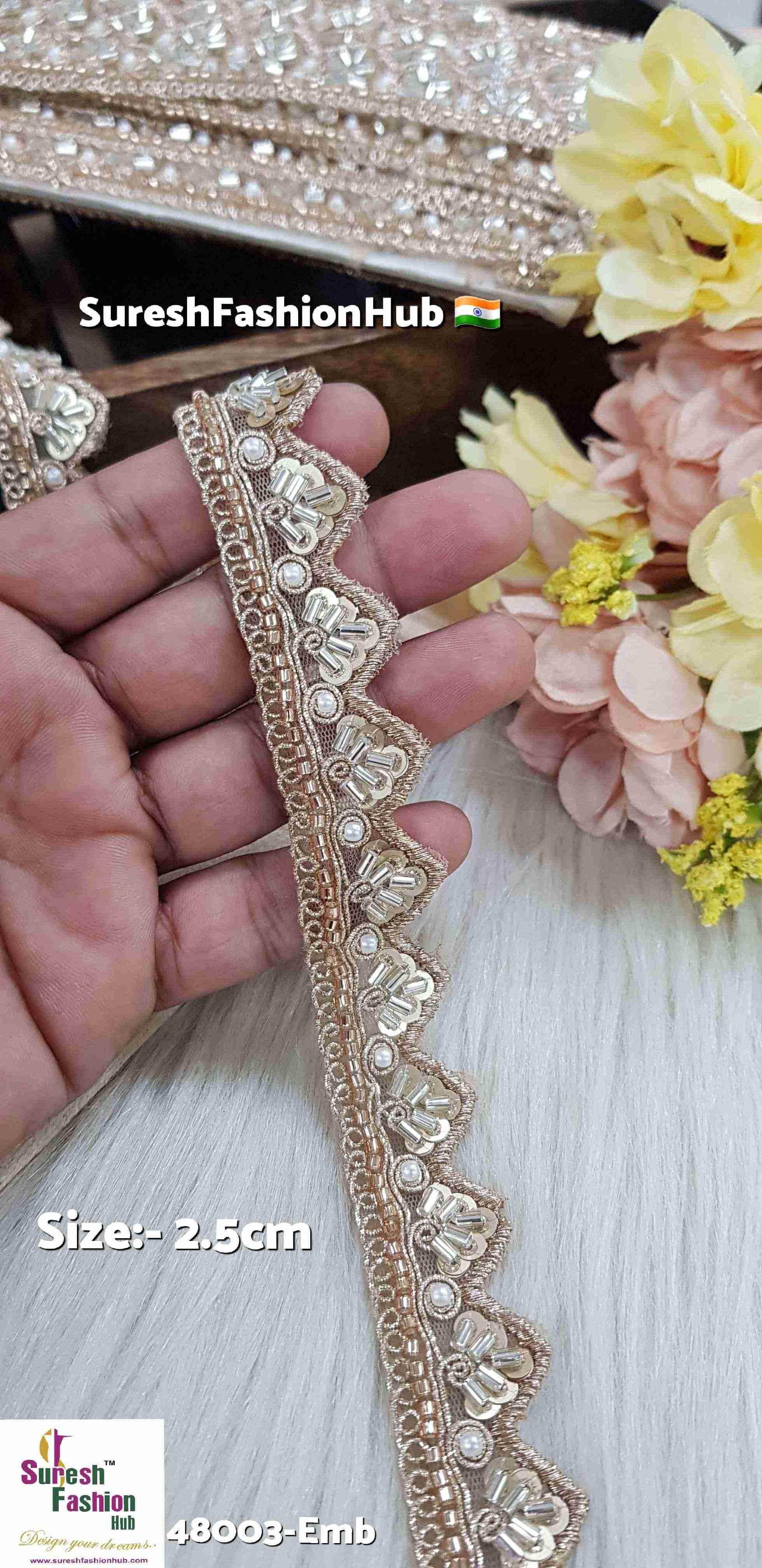 Rose Bead Dori Embroidery Lace