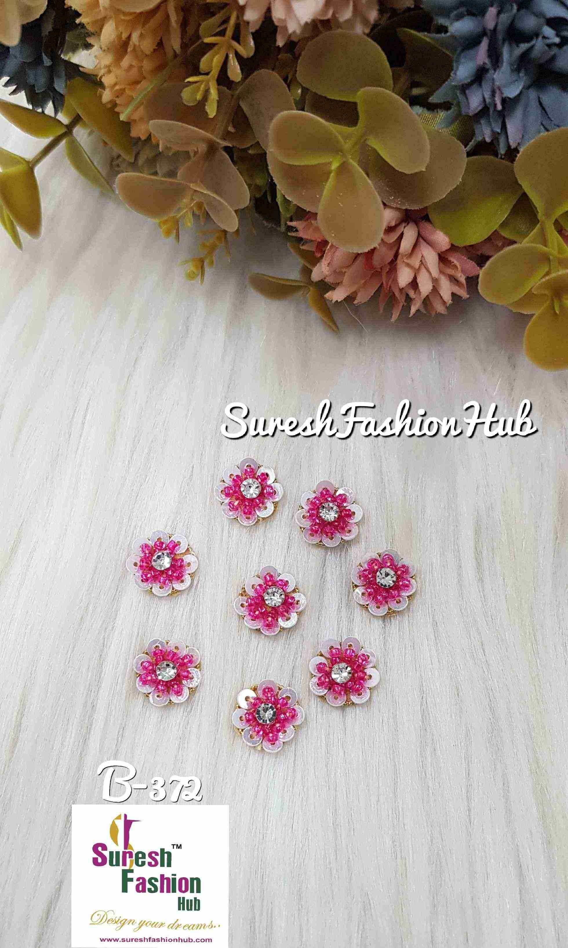 Rani Pink Glam Bead Sequin Buttons