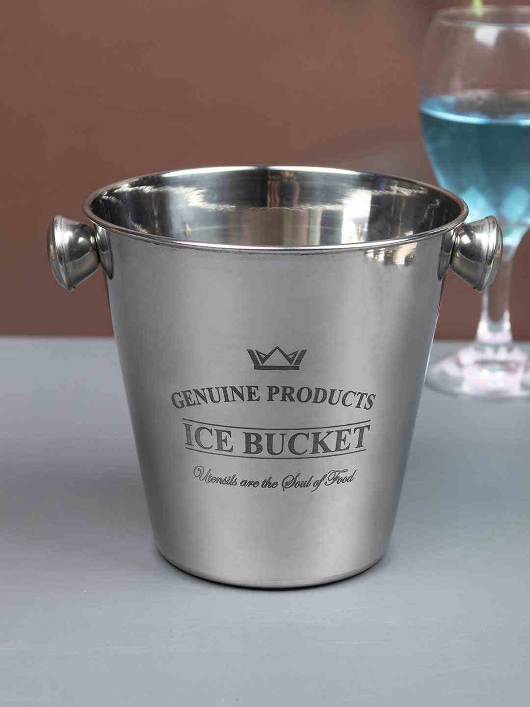 Market 99 Metal Ice Bucket Double Walled Stainless Steel Insulated ...