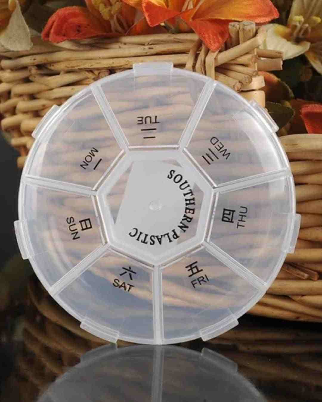 Pill Box, Transparent, Plastic