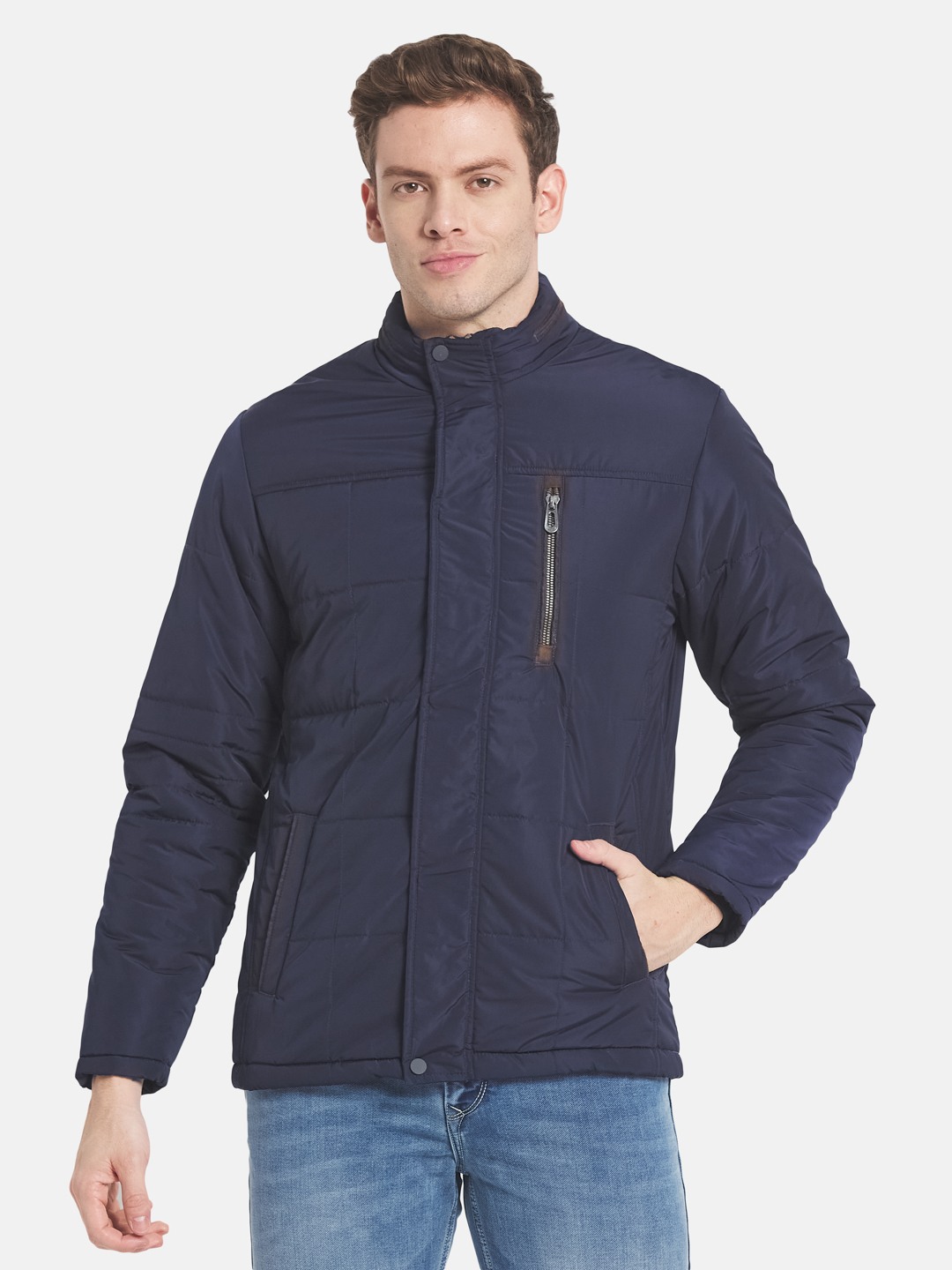 METTLE Men Solid Padded Jacket
