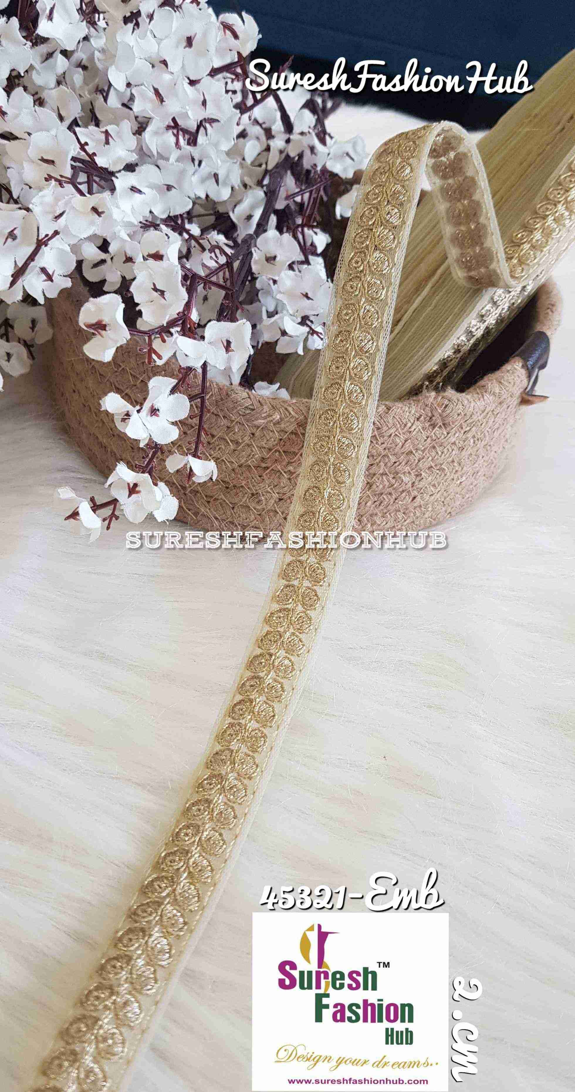 Leafy Dark Golden Thin Trim