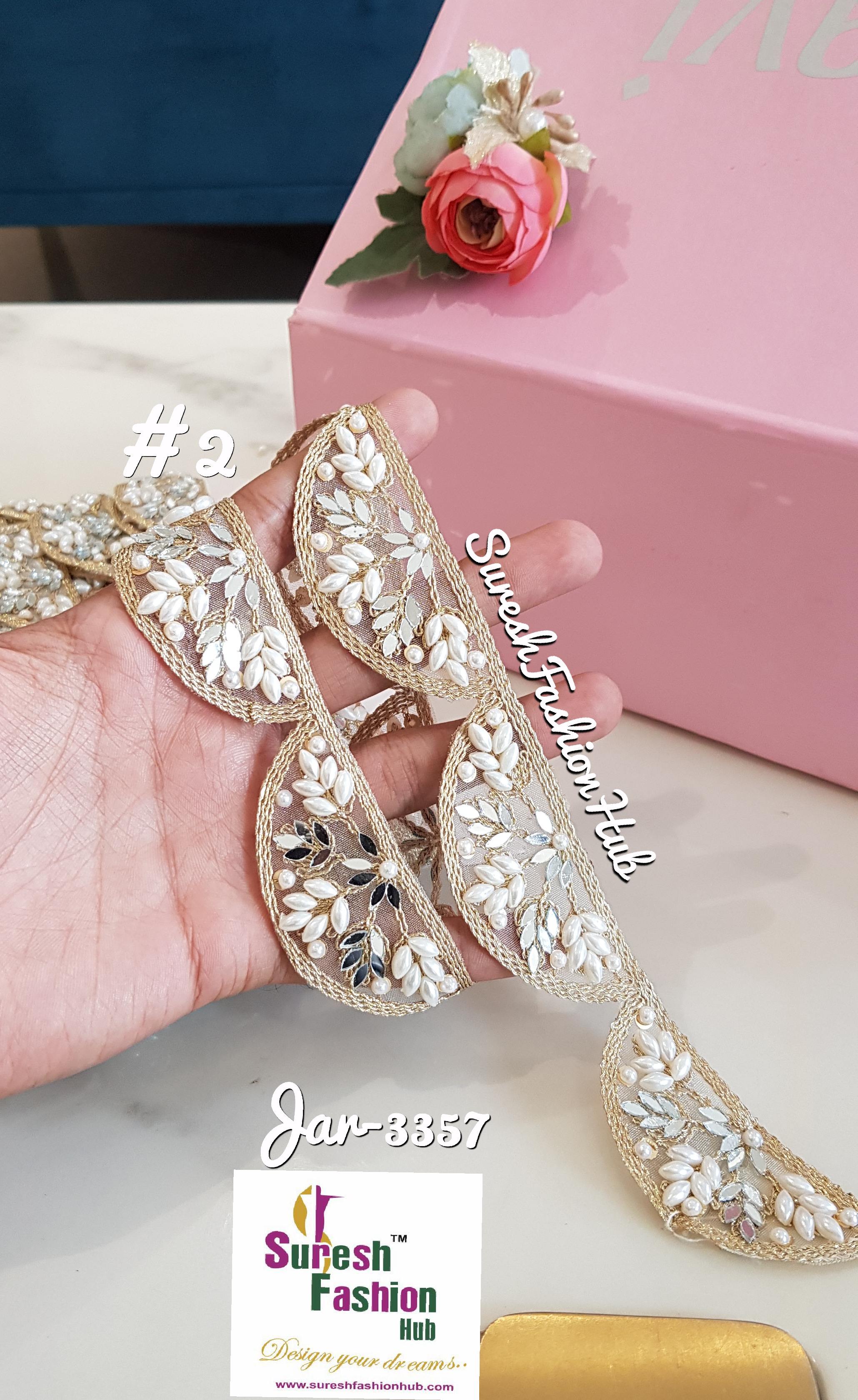 Beautiful Floral Cutwork Designer Trim