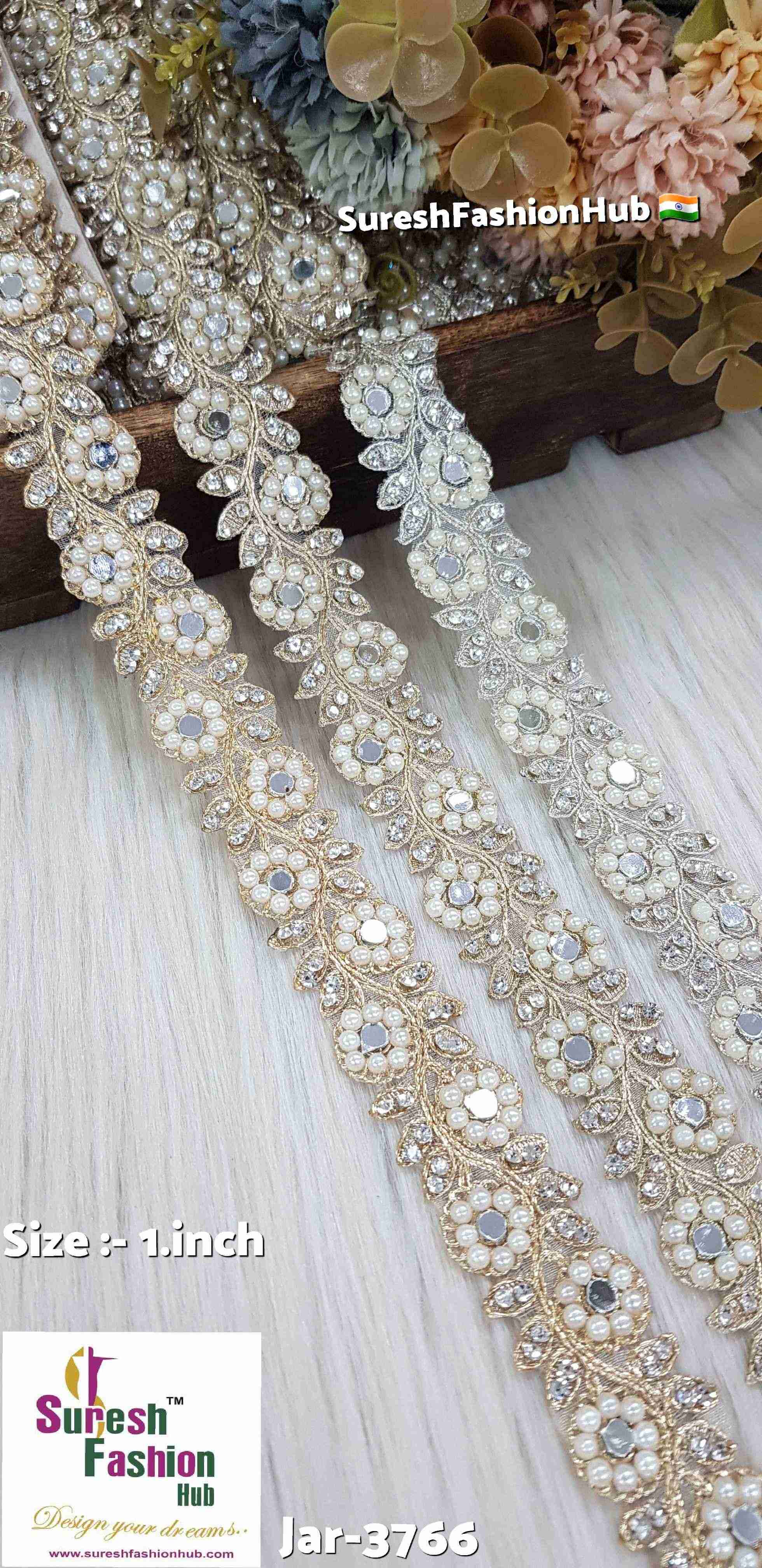 Water Gold Floral Cutwork Lace