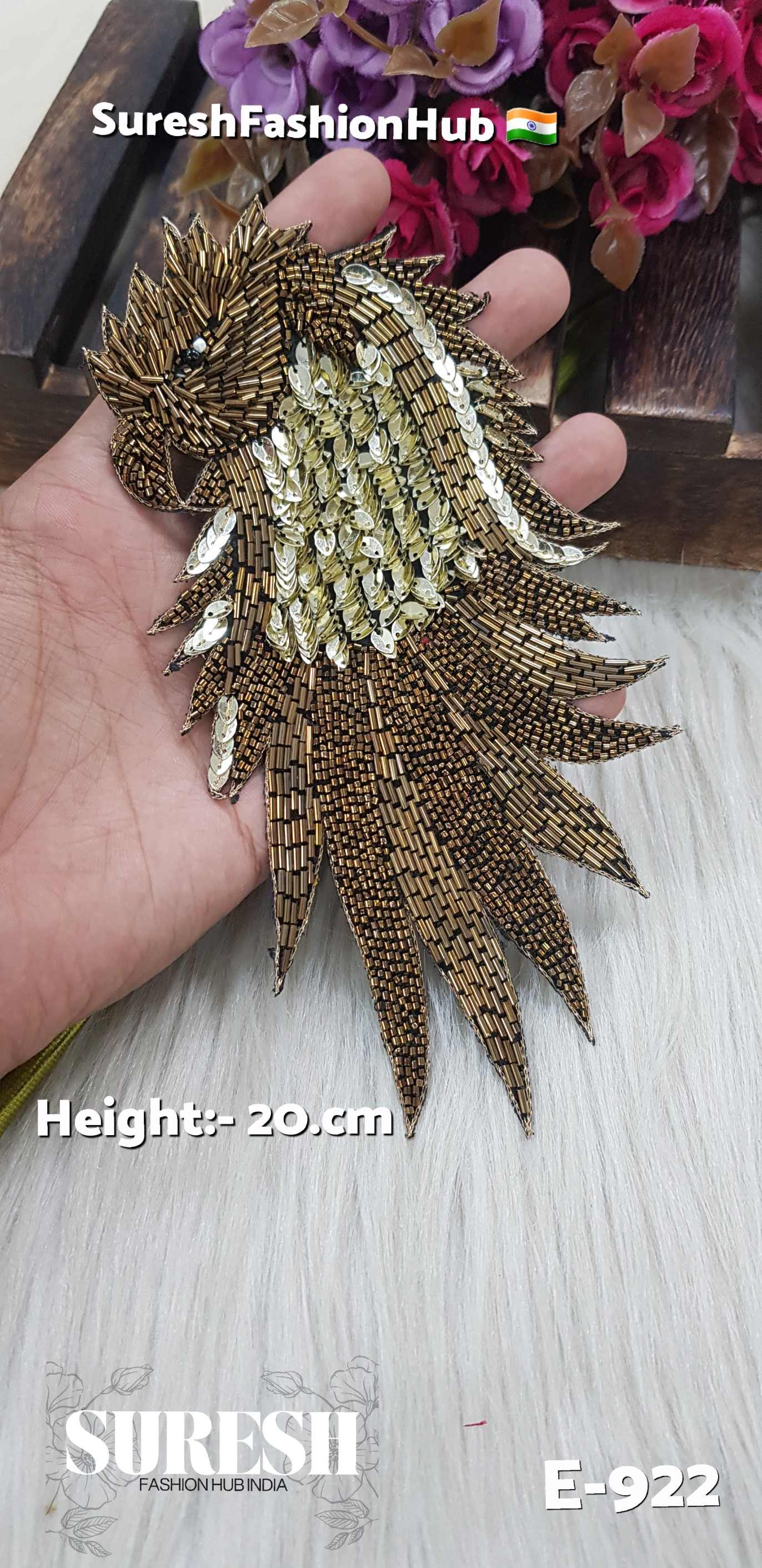 E-922 Antique Gold Handmade Eagle Patch | Suresh Fashion Hub India