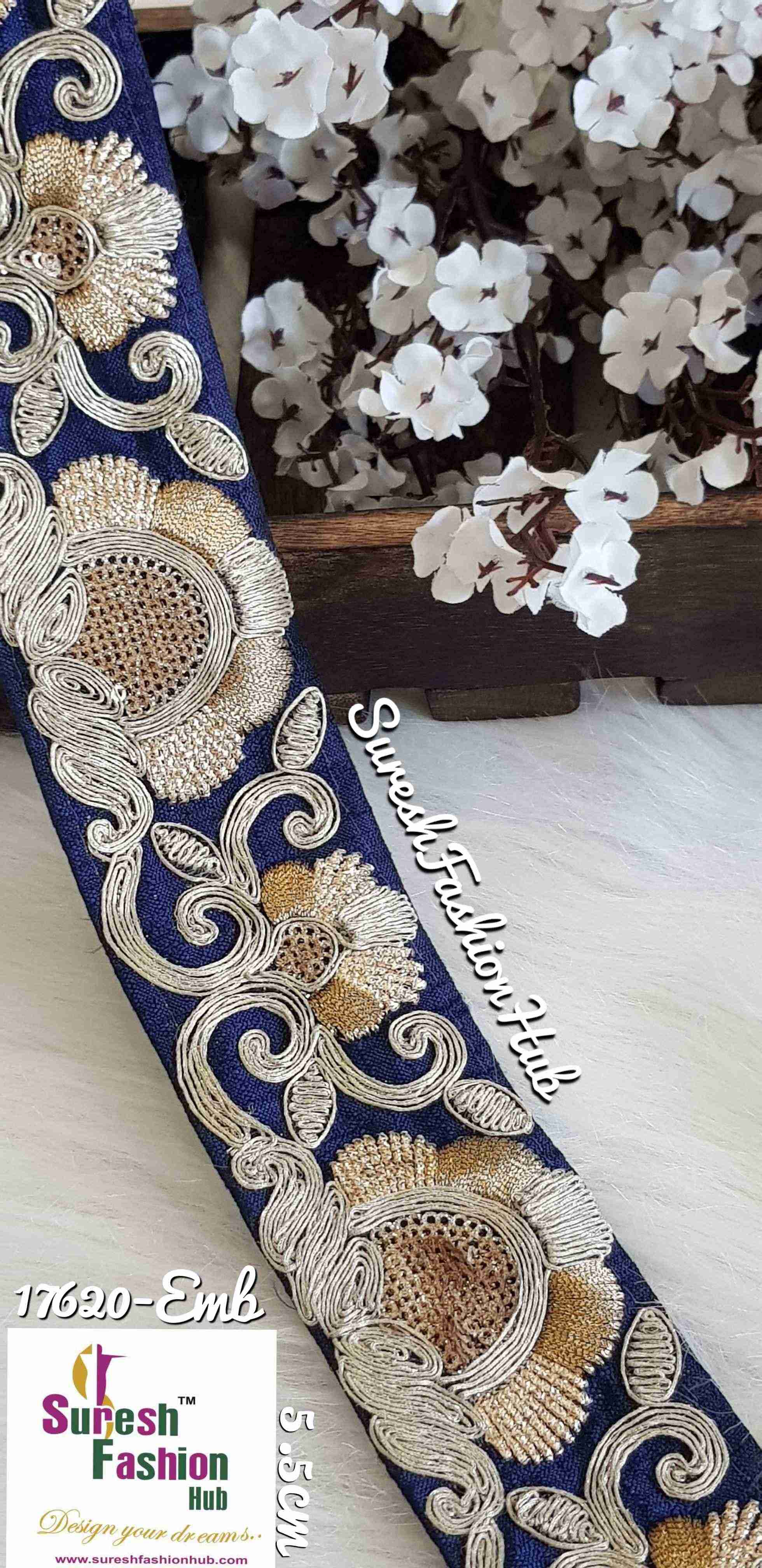 Royal Blue Magnolia Designer Trim - Suresh Fashion Hub India - Unisex ...