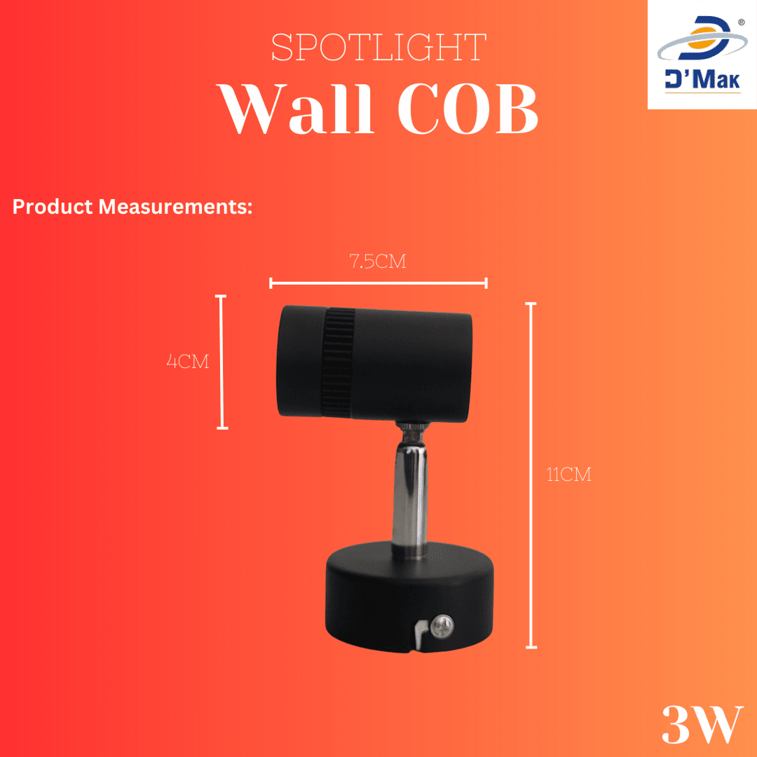 3 Watt Led Black Body Wall Light For Focusing Wall or Photo Frame (Pack ...