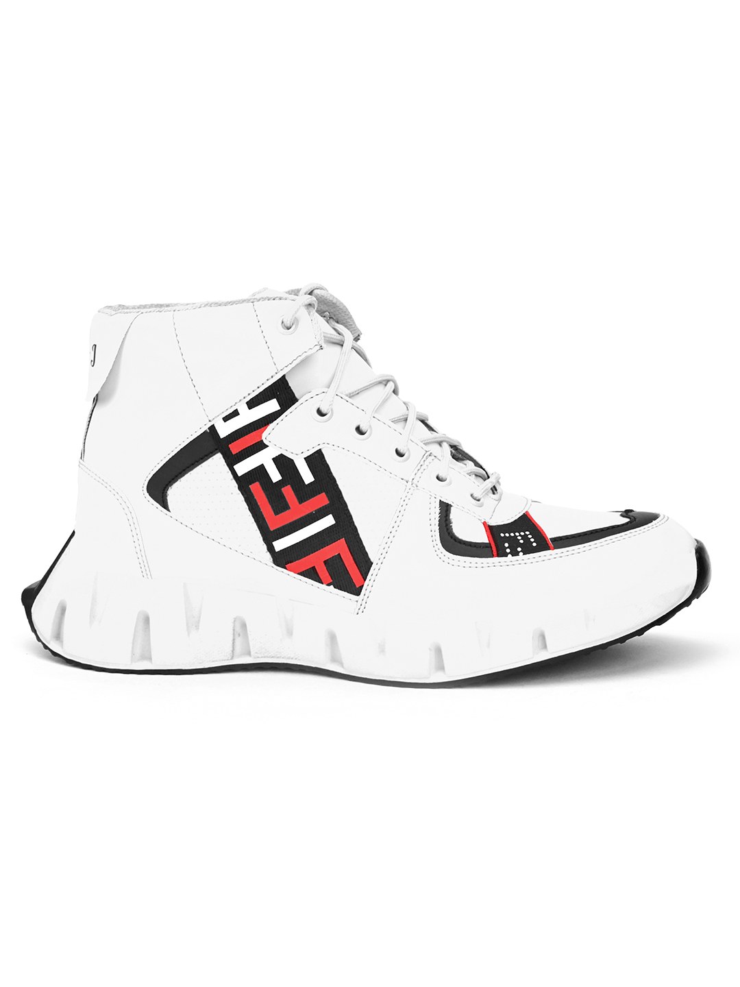 RAY J White Lace-Up Sneakers For Men