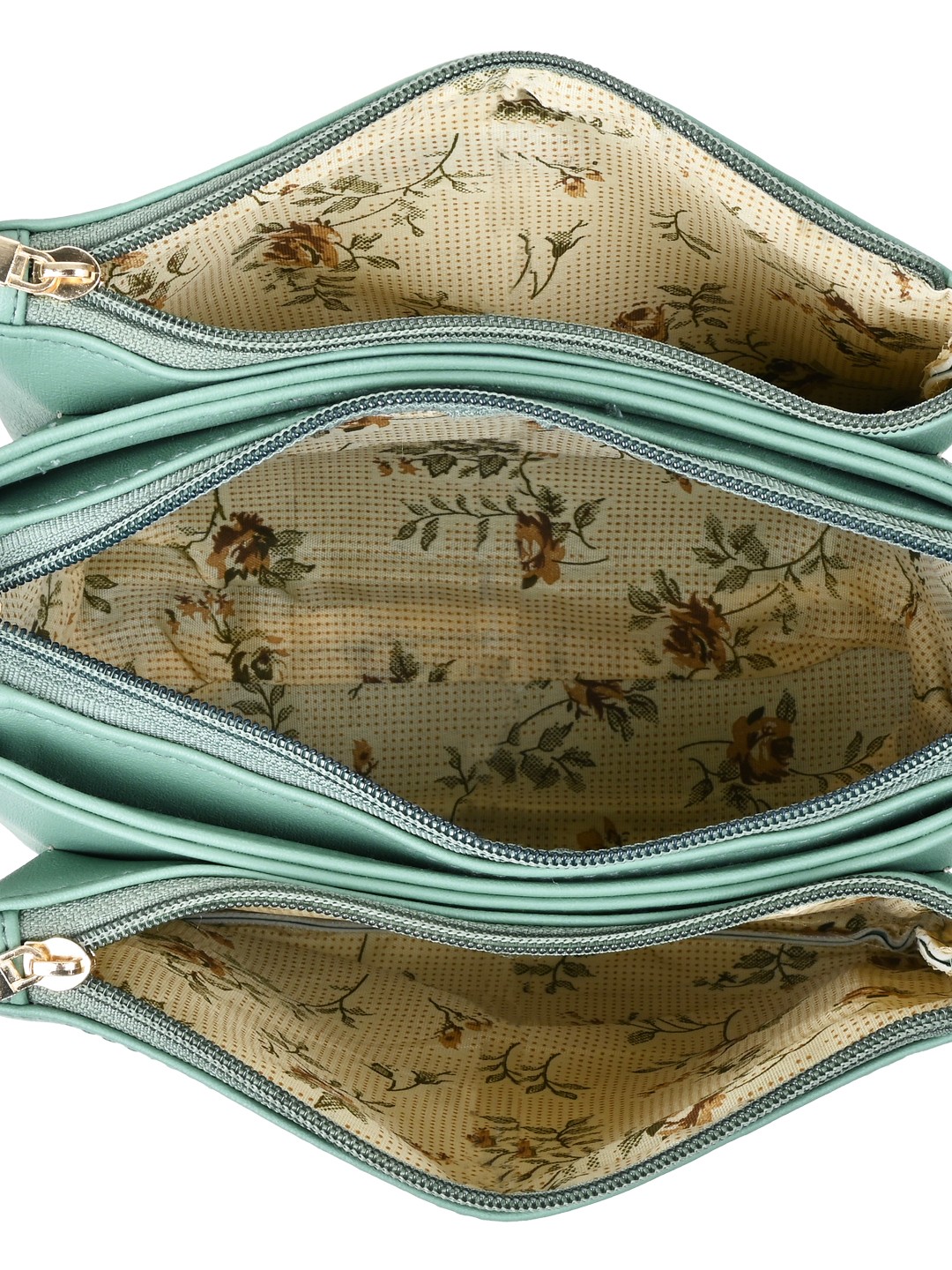 Rocia Green Women Multi Compartment Crossbody