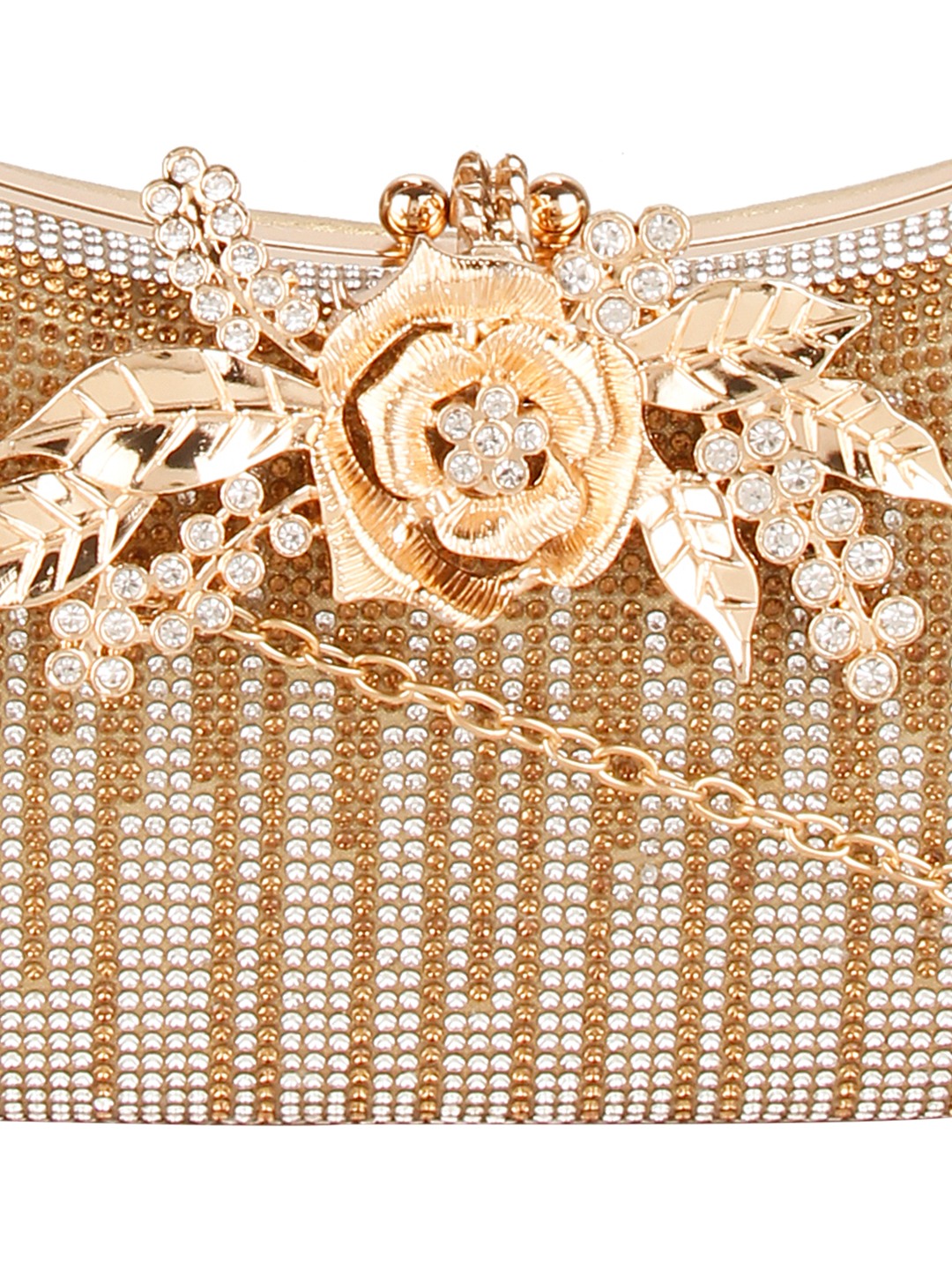 Rocia Women Heavy Embellished Metallic Clutch