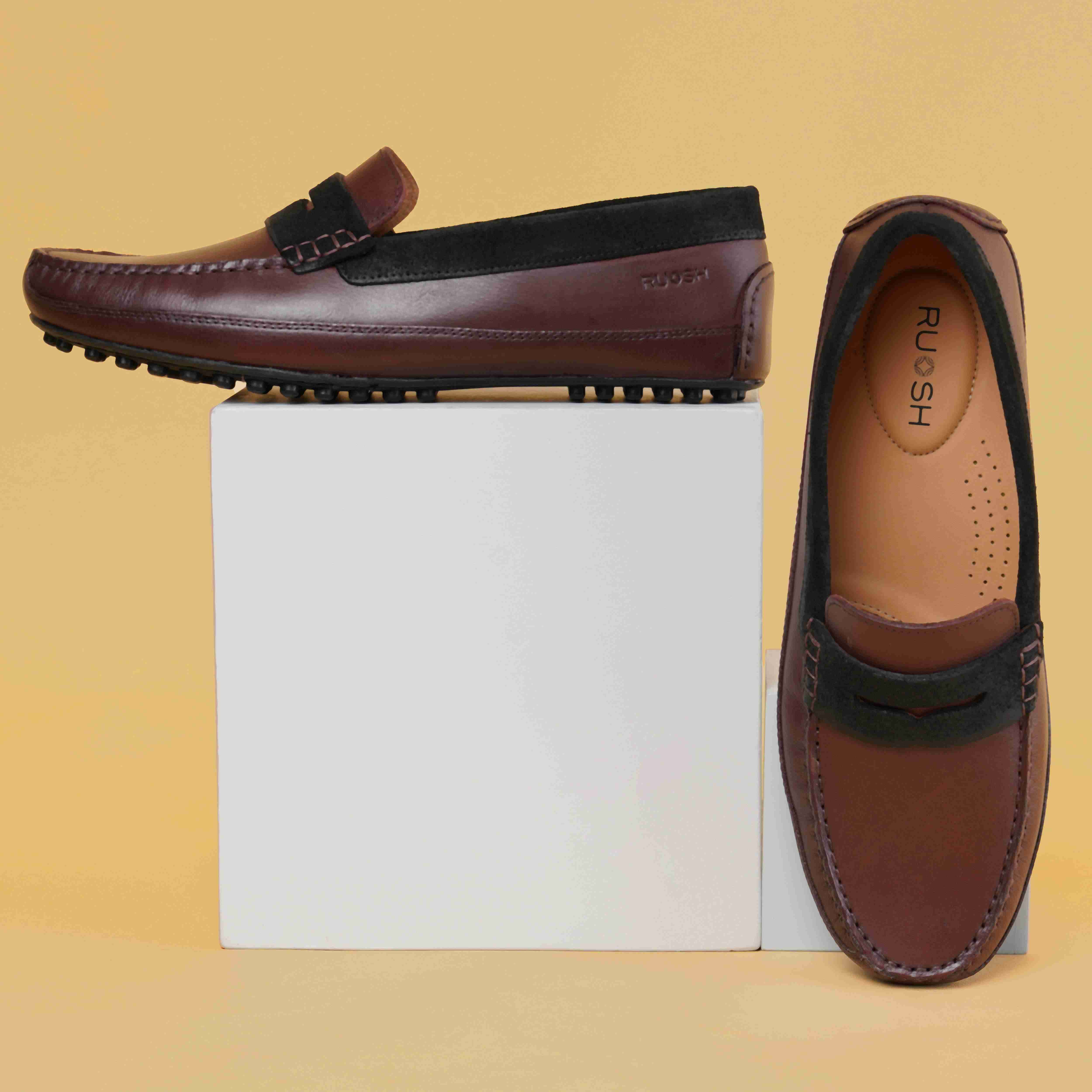 The Oman Ruosh Men Burgundy Casual Penny Loafer | RUOSH