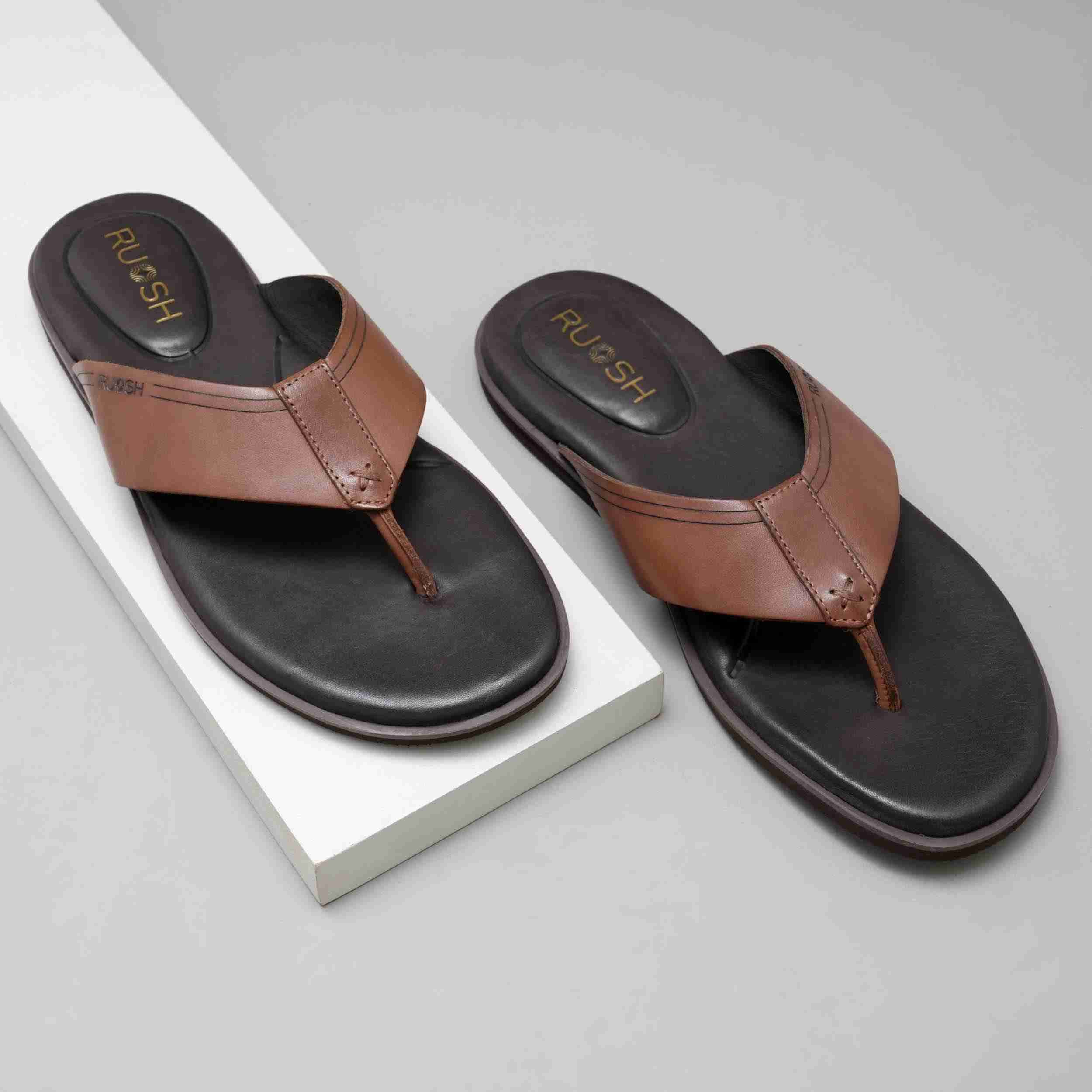 The Aero Ruosh Men Tan Slipper | RUOSH