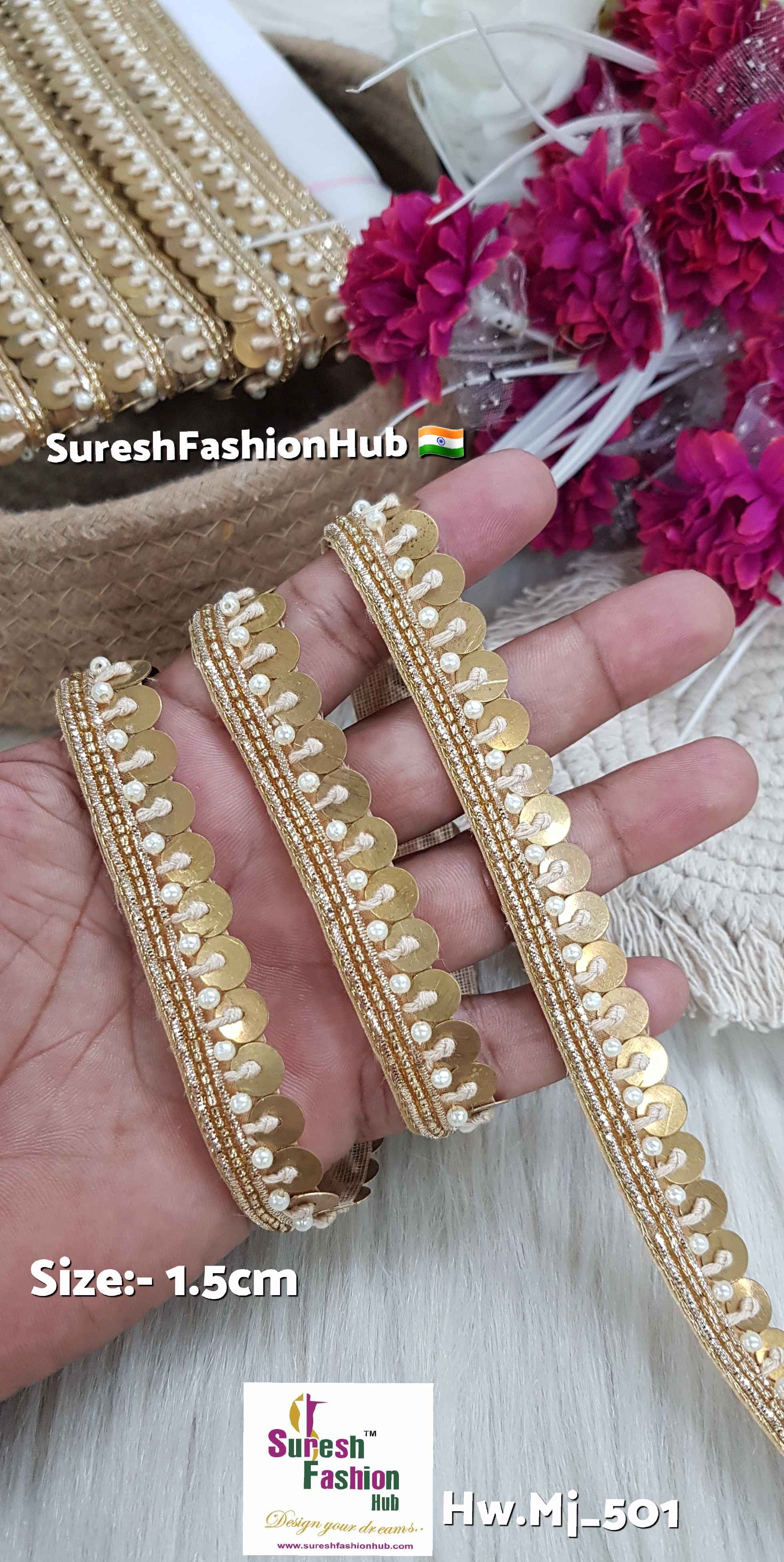 Sabyasachi-Inspired Coin Sequins Handmade Lace