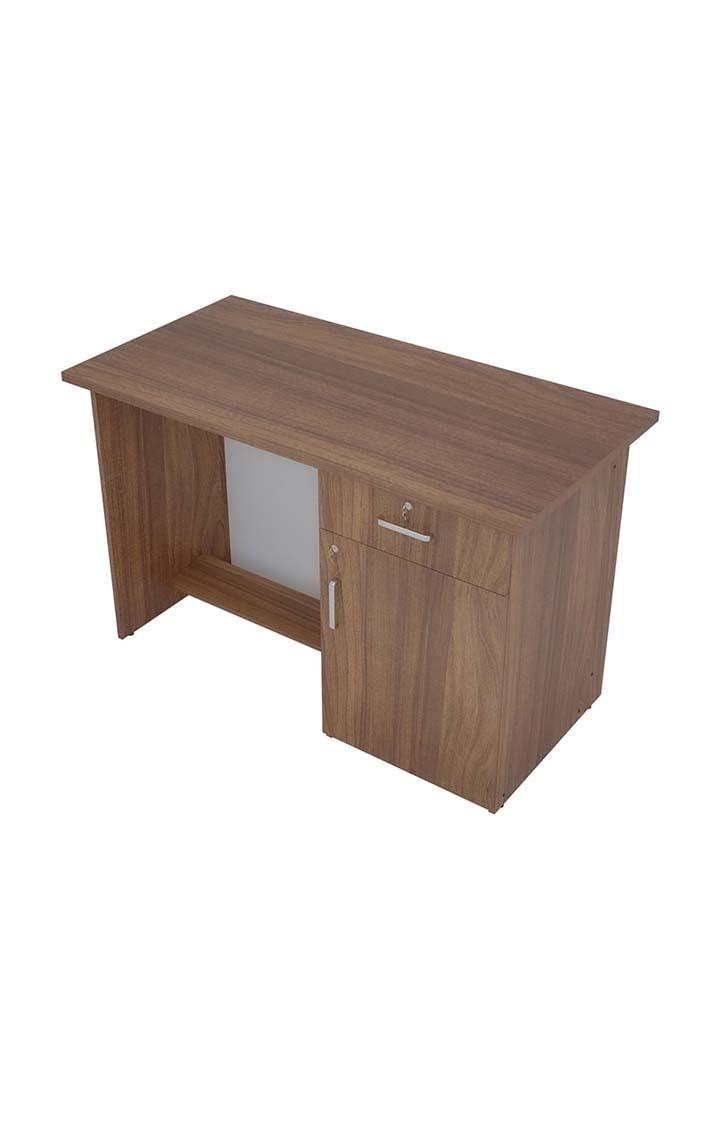 NEUDOT AHA Engineered Wood Office Table - Leon Teak