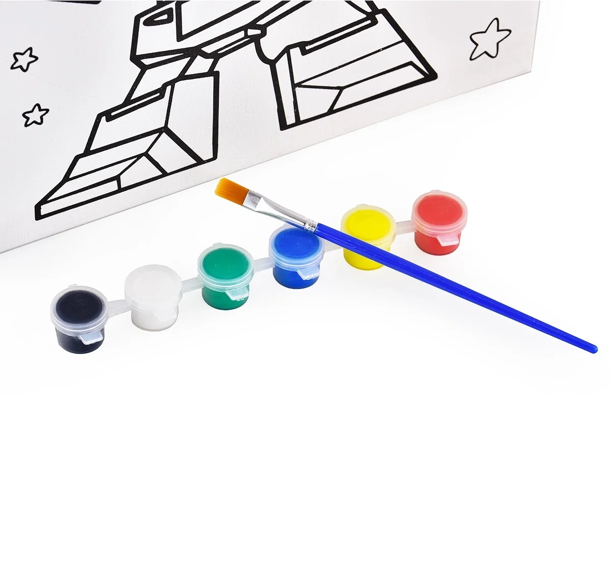 Scoobies Robot On A Canvas DIY Art & Craft Kit For Kids, 1.5 Cm, 3Y+