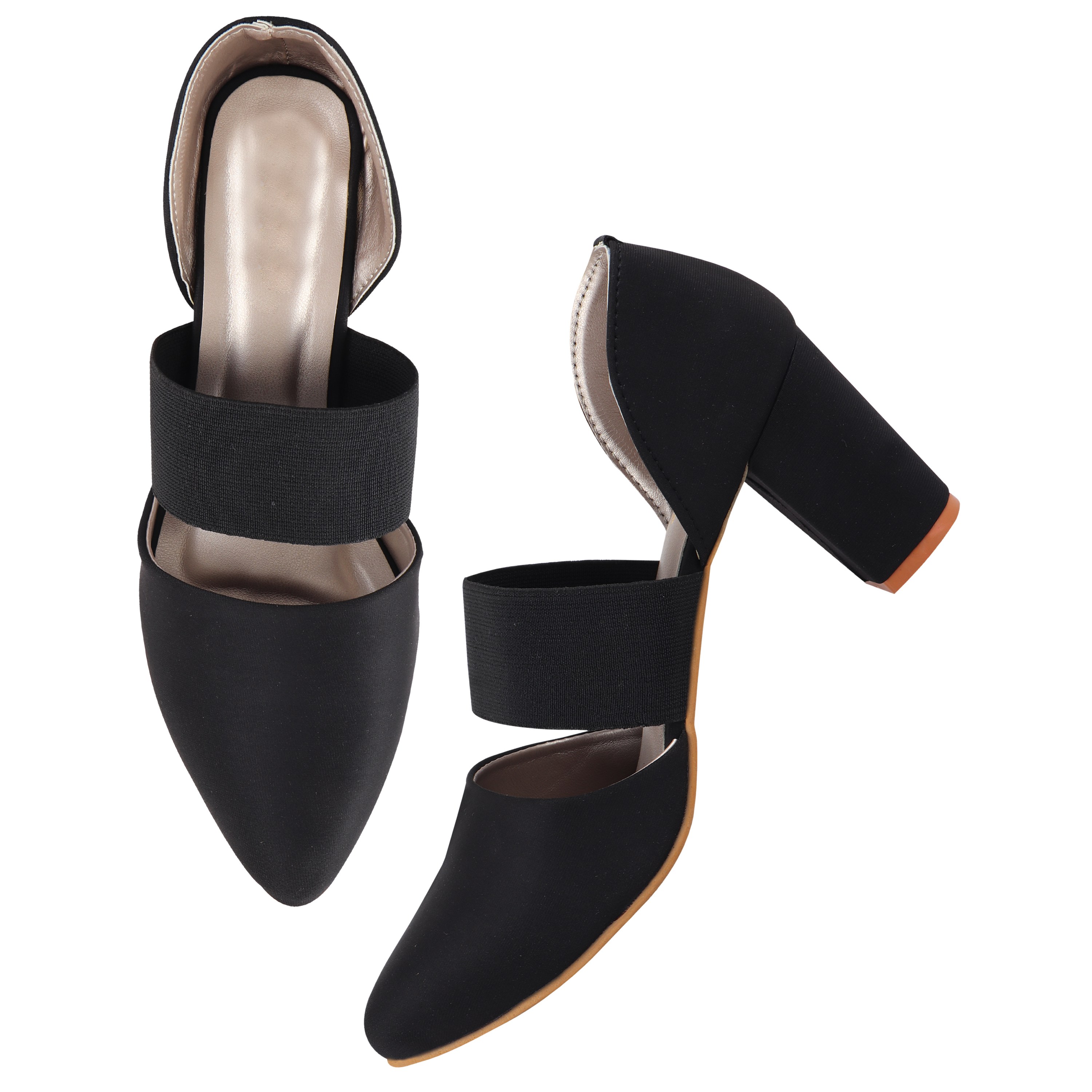 Shoetopia Women Black Solid Sandals