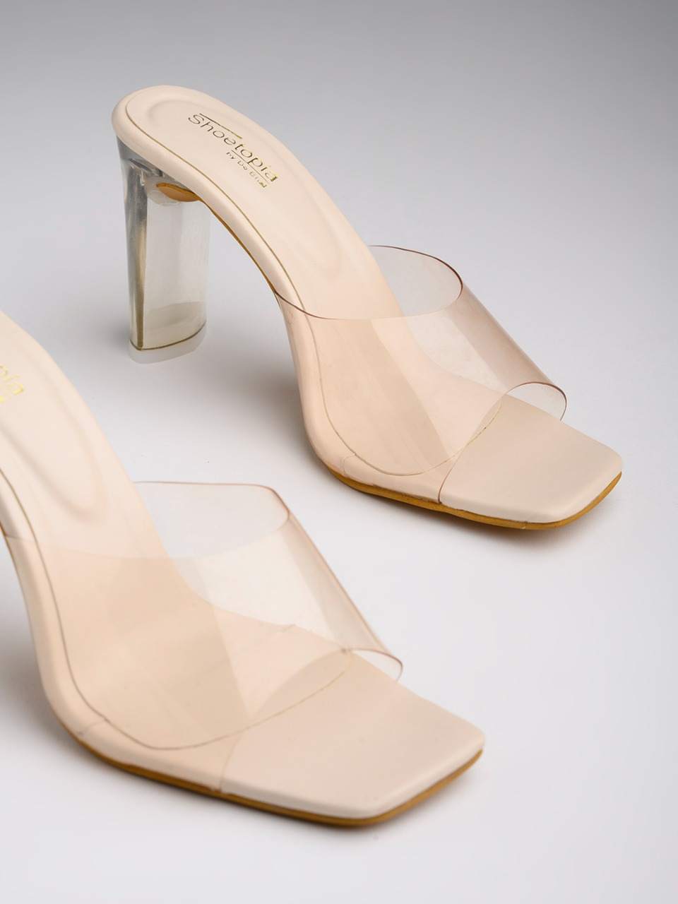 Shoetopia Cream-Coloured Block Heels
