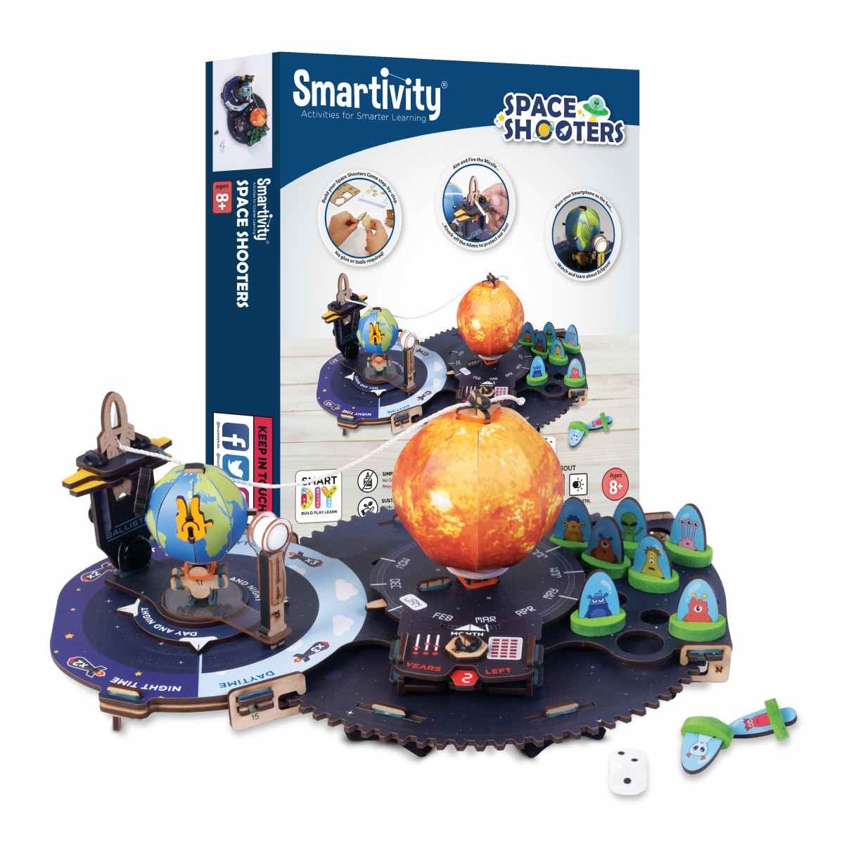 Smartivity Space Shooter STEM DIY Fun Toy, Educational & Construction Based Activity Game Kit ...