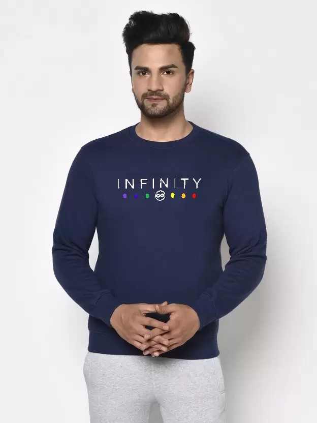 STORKS 3 THREAD COTTON MELANGE FLEECE DENIM BLUE "INFINITY" SWEATSHIRTS