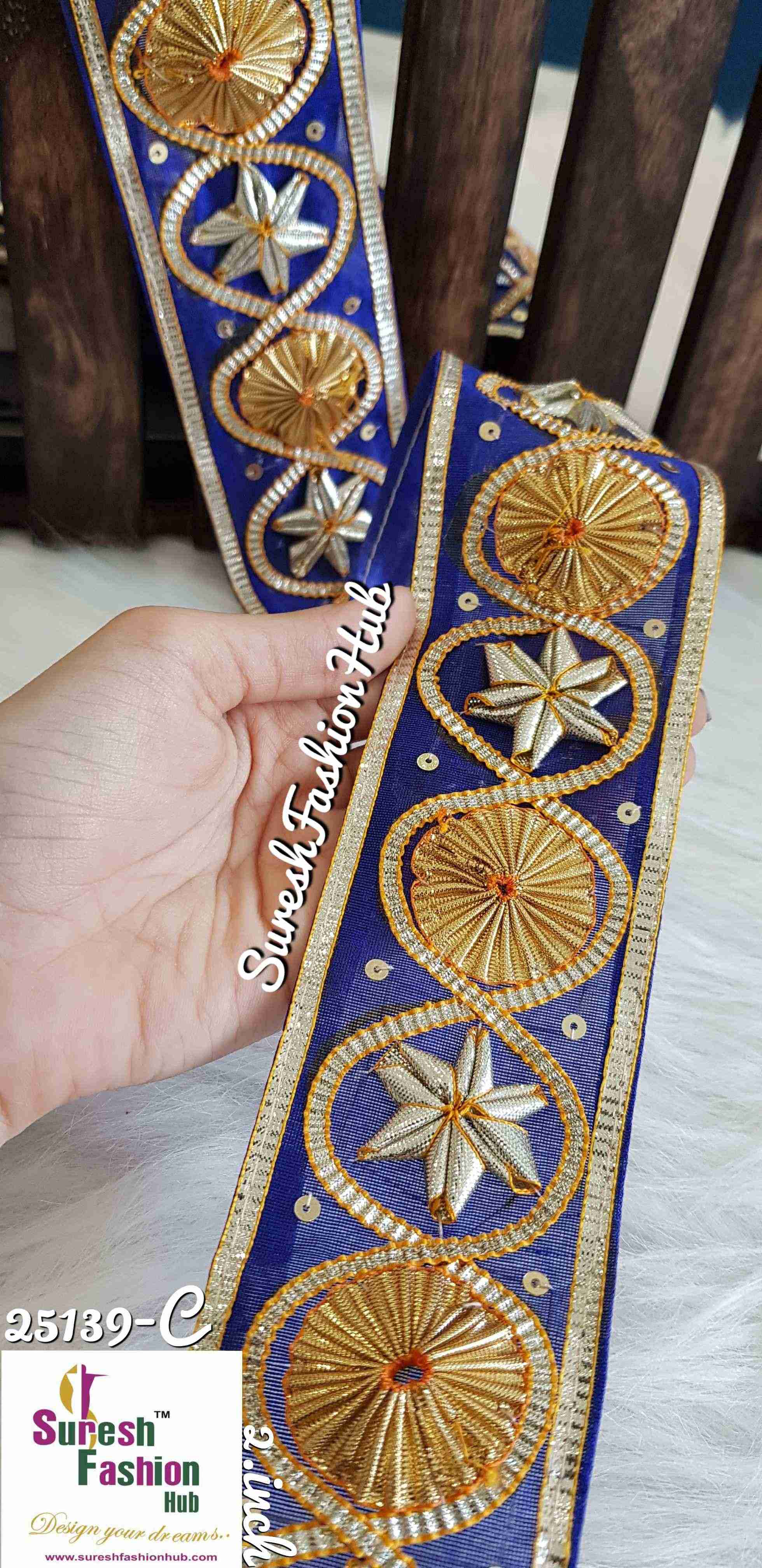 Mystical Blue Intricate Gota Patti Trim