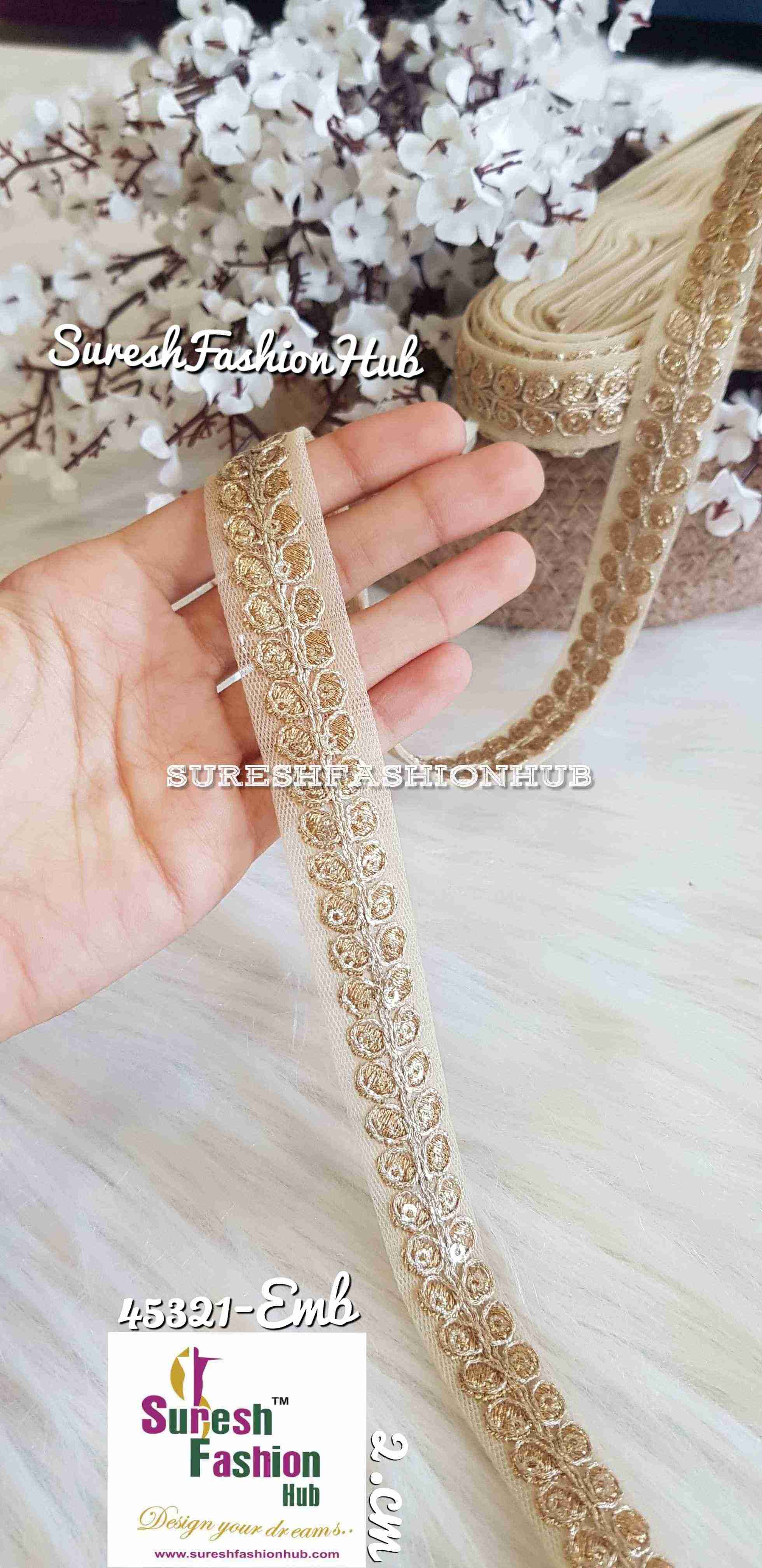 Leafy Golden Thin Trim