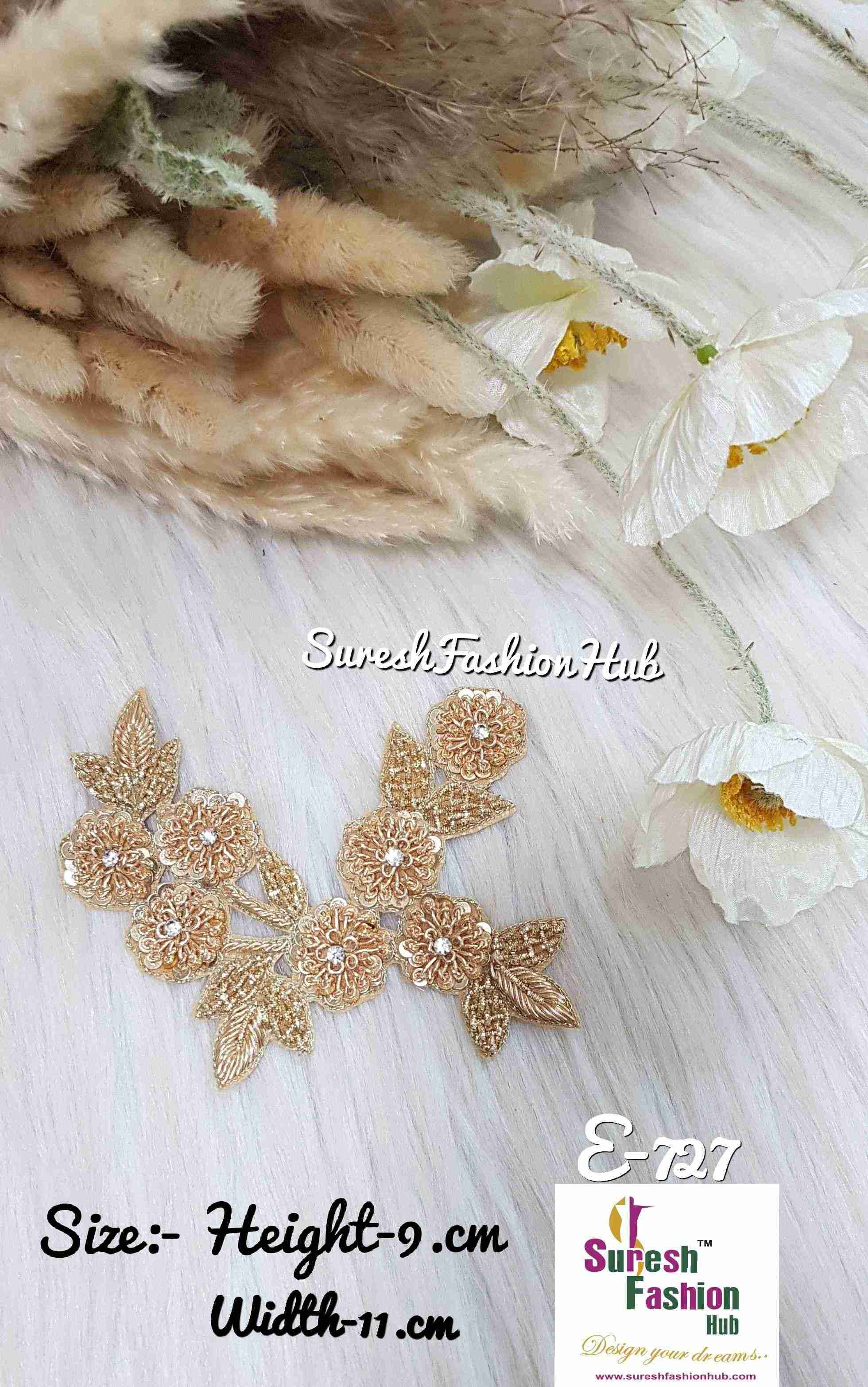Buy Embellished Handmade Patch- Gold Color - Suresh Fashion Hub India ...