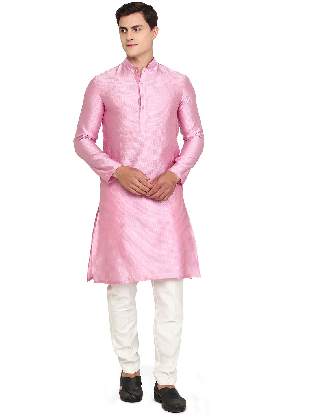 French Pink Texture Kurta