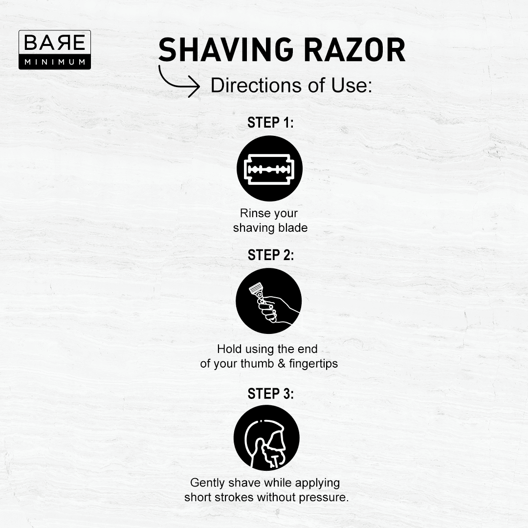 Bare Minimum shaving razor, gender-neutral, Includes 5 recyclable blades