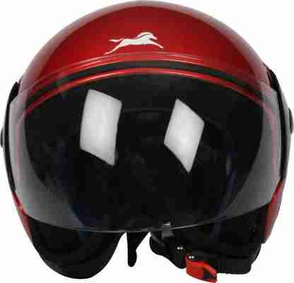 TVS HELMET HALF FACE RACING RED BL Motorbike Helmet (Red)
