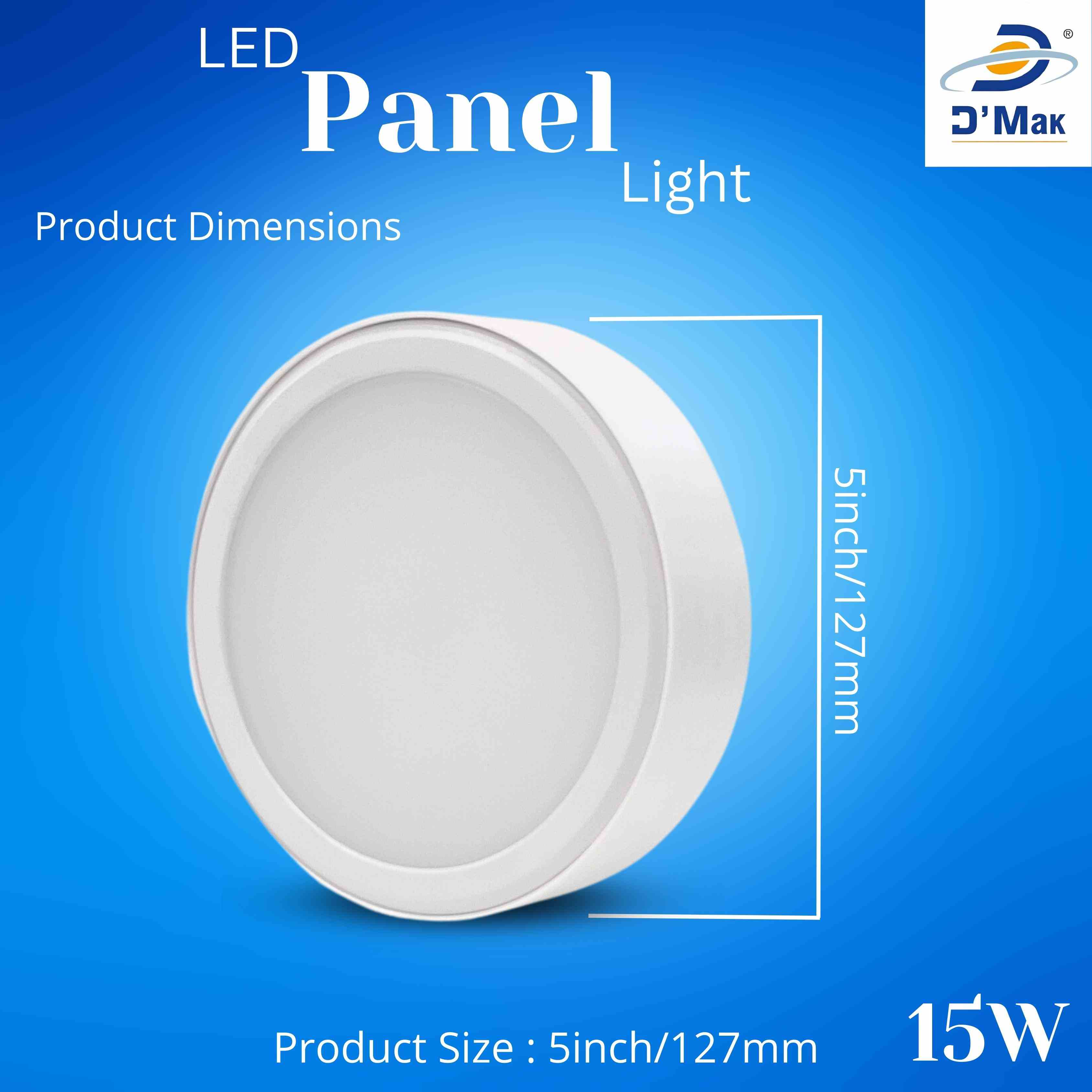 15 Watt Round LED Surface PC (Poly Carbonate) Panel Light For Ceiling ...