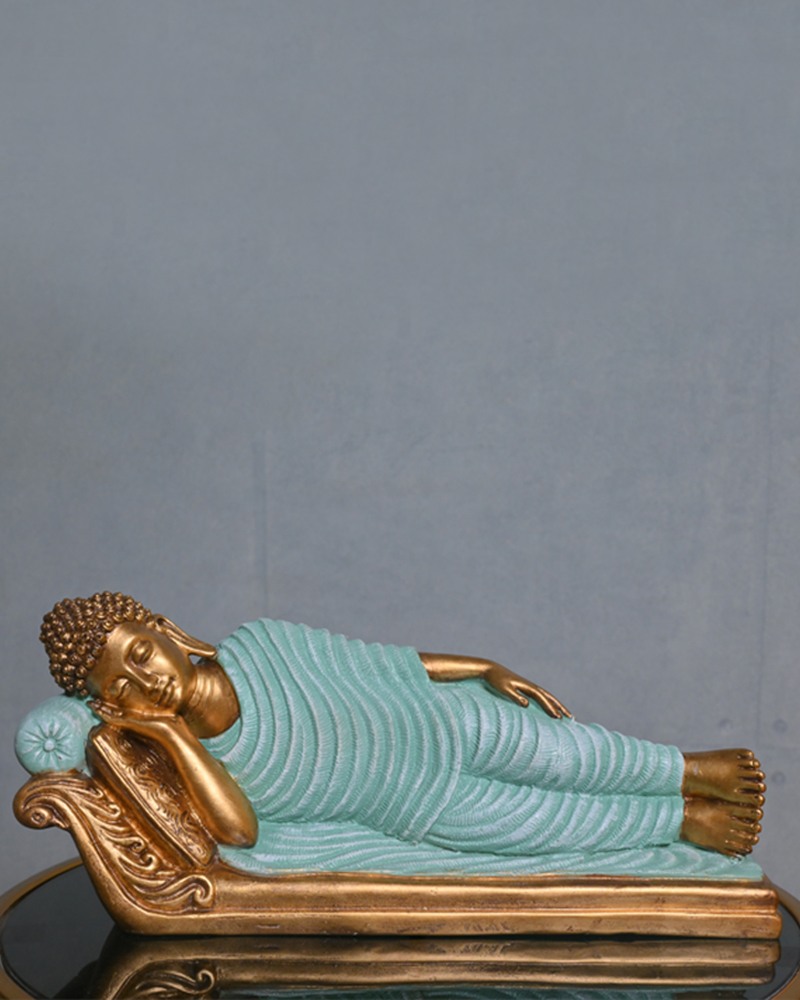 Order Happiness Ceramic Buddha Polyresin Statue in Resting Pose