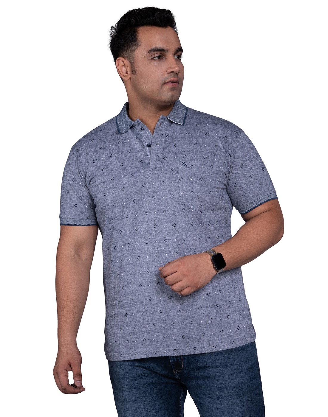 Xmex Men's Plus Size All Over Printed T-shirt