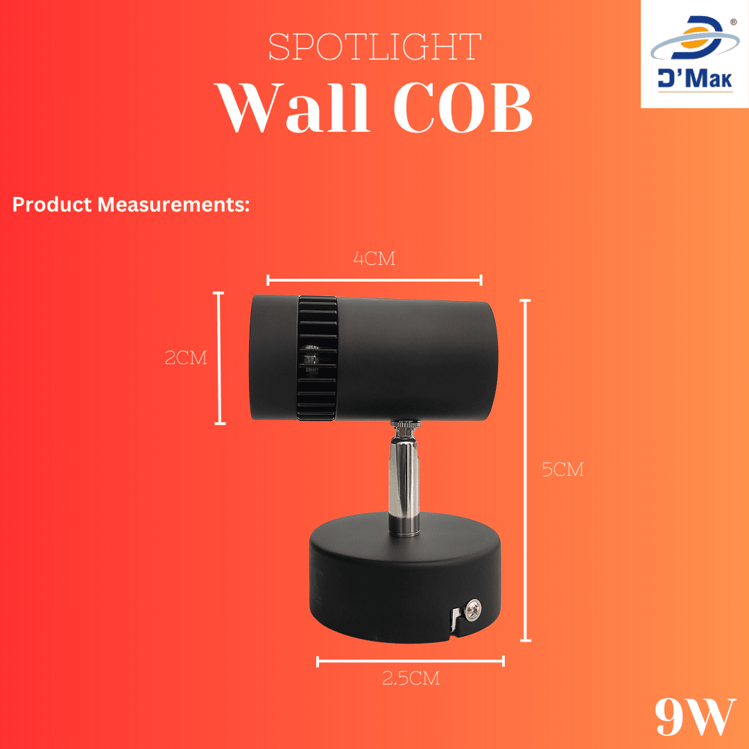 9 Watt Led Black Body Wall Light For Focusing Wall or Photo Frame (Pack ...
