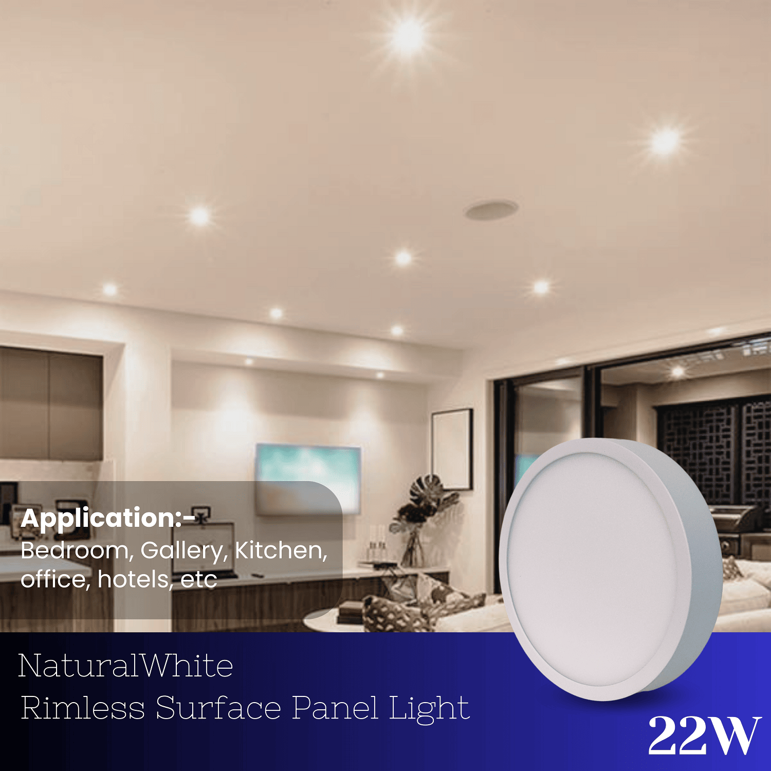 Round Kitchen Ceiling Lights Emitto Ultra Thin 5cm LED Ceiling Down