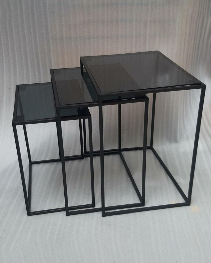 Order Happiness Black Square Coffee Table Set Of 3