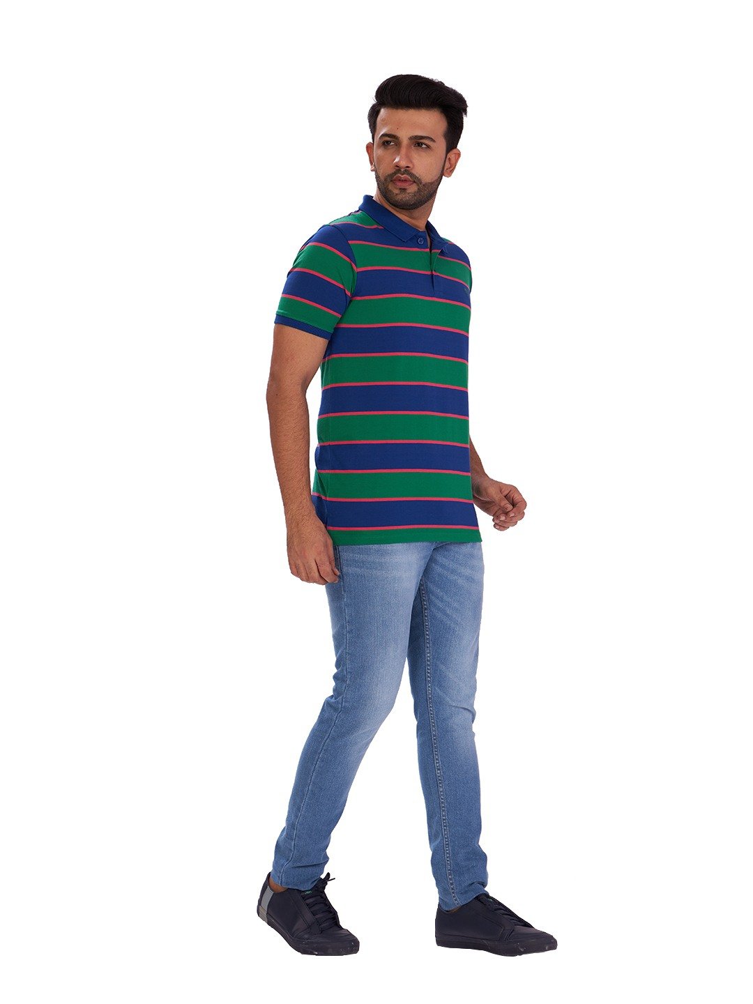 D'cot by Donear Men's Green and Royal Blue Polycotton T-Shirts